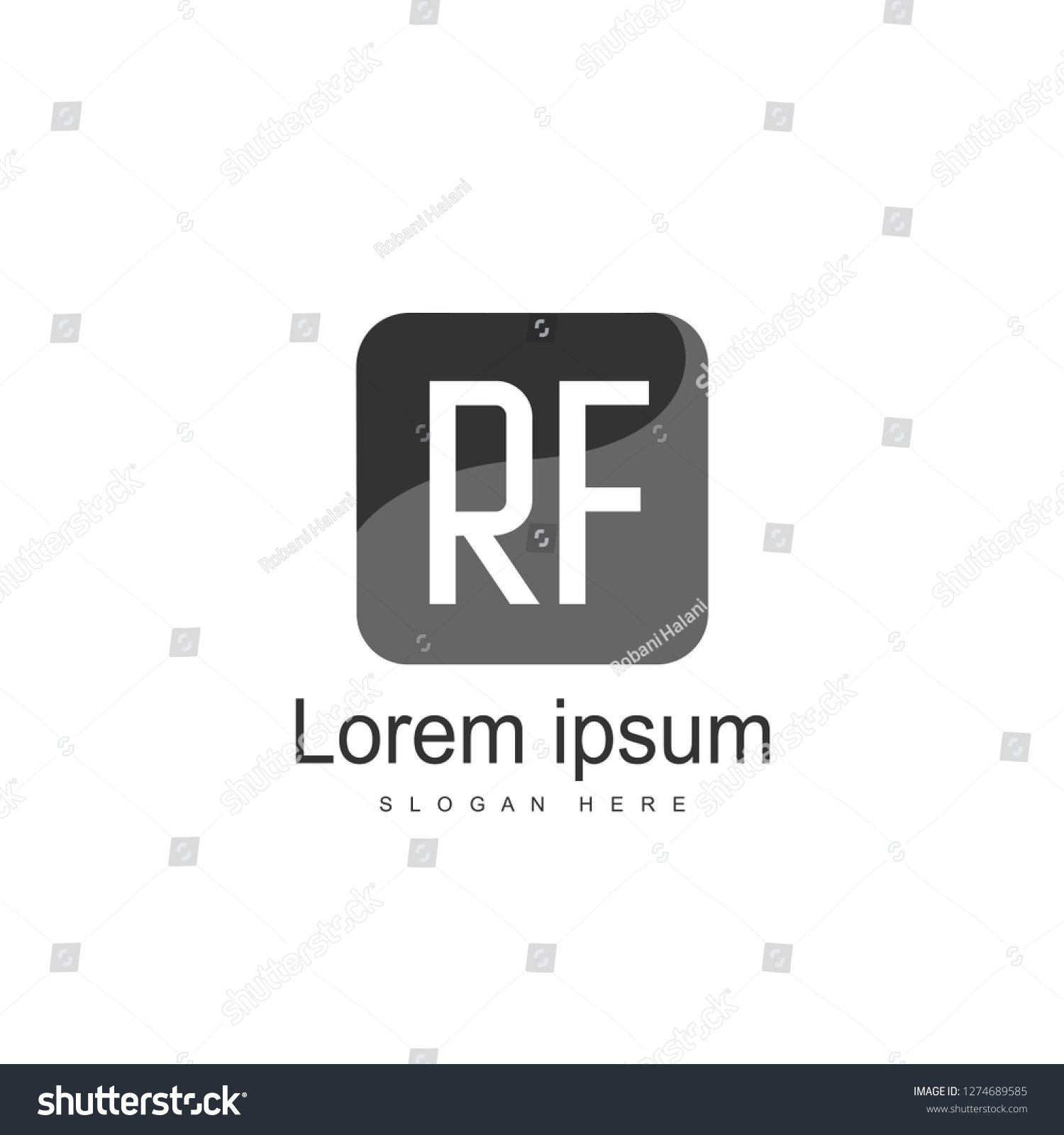 Rf Logo Template Design Initial Letter Stock Vector (Royalty Free ...