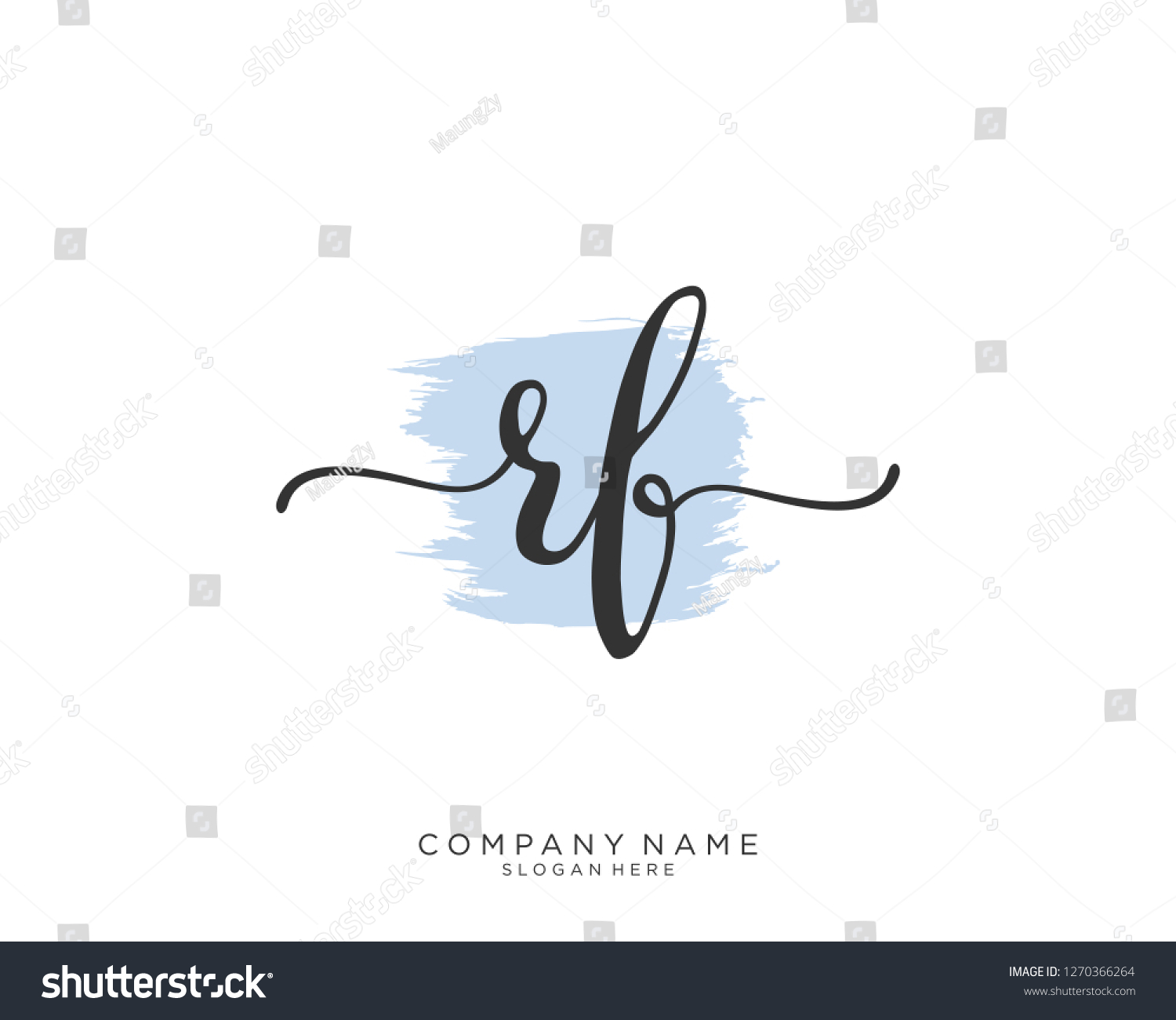 Rf R F Initial Handwriting Logo Stock Vector (Royalty Free) 1270366264 ...