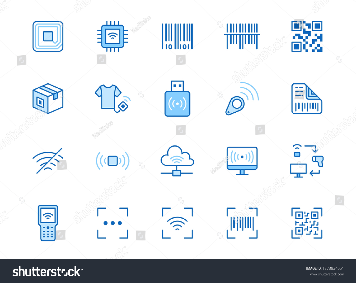 Rfid Qr Code Barcode Line Icon Stock Vector (Royalty Free) 1873834051 ...