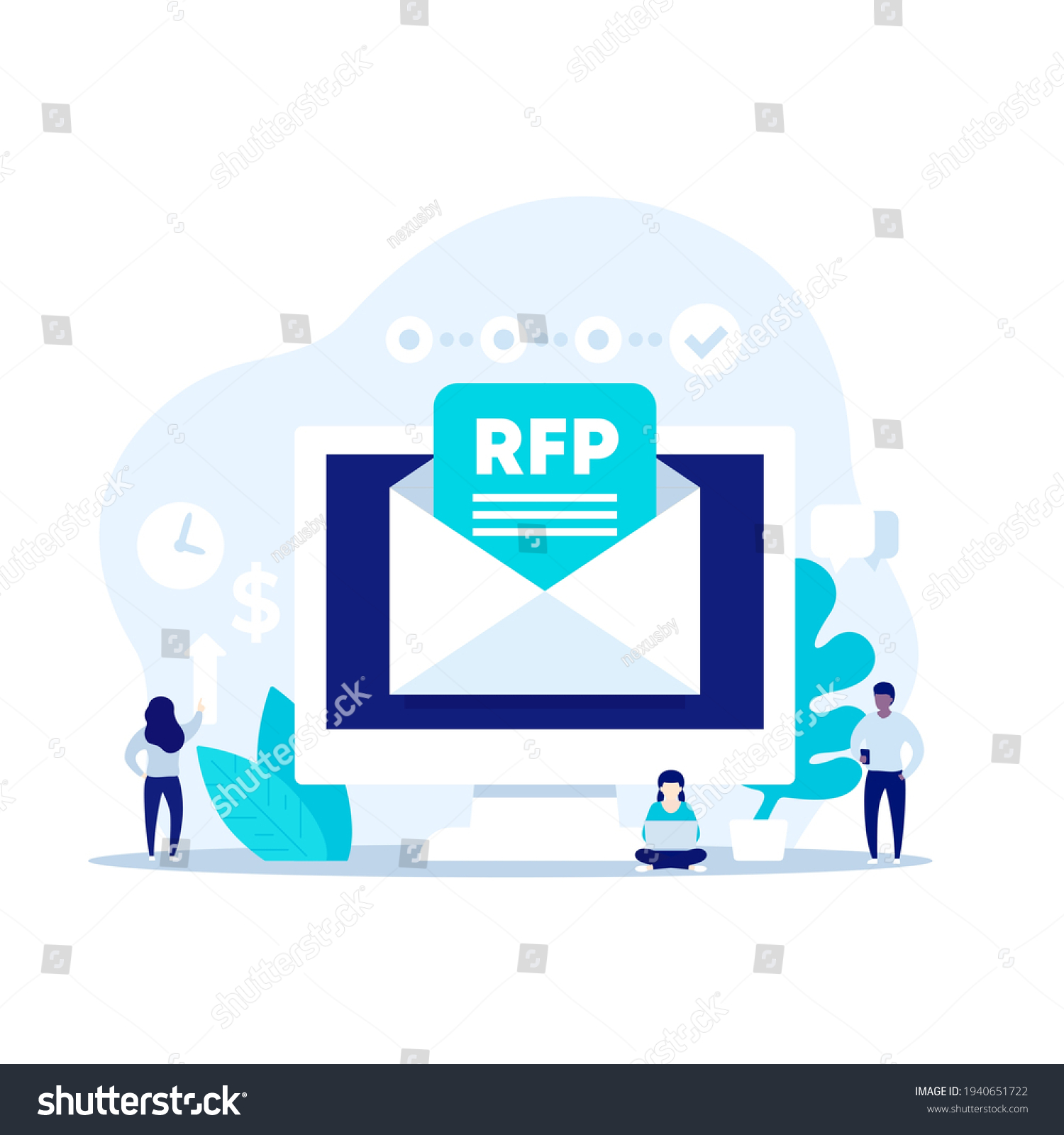 Rfp Request Proposal Vector Illustration People Stock Vector (Royalty ...