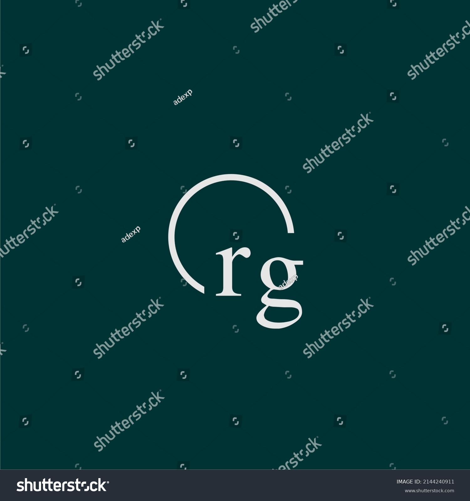 Rg Initial Monogram Logo Circle Style Stock Vector (Royalty Free ...