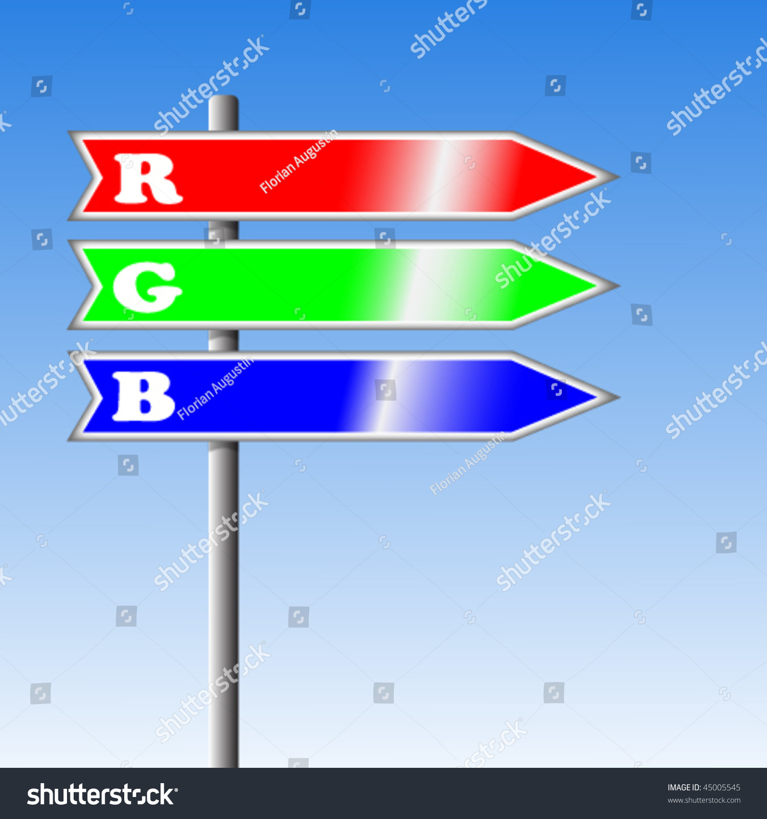 Rgb Direction Signs Editable: vector de stock (libre de regalías ...