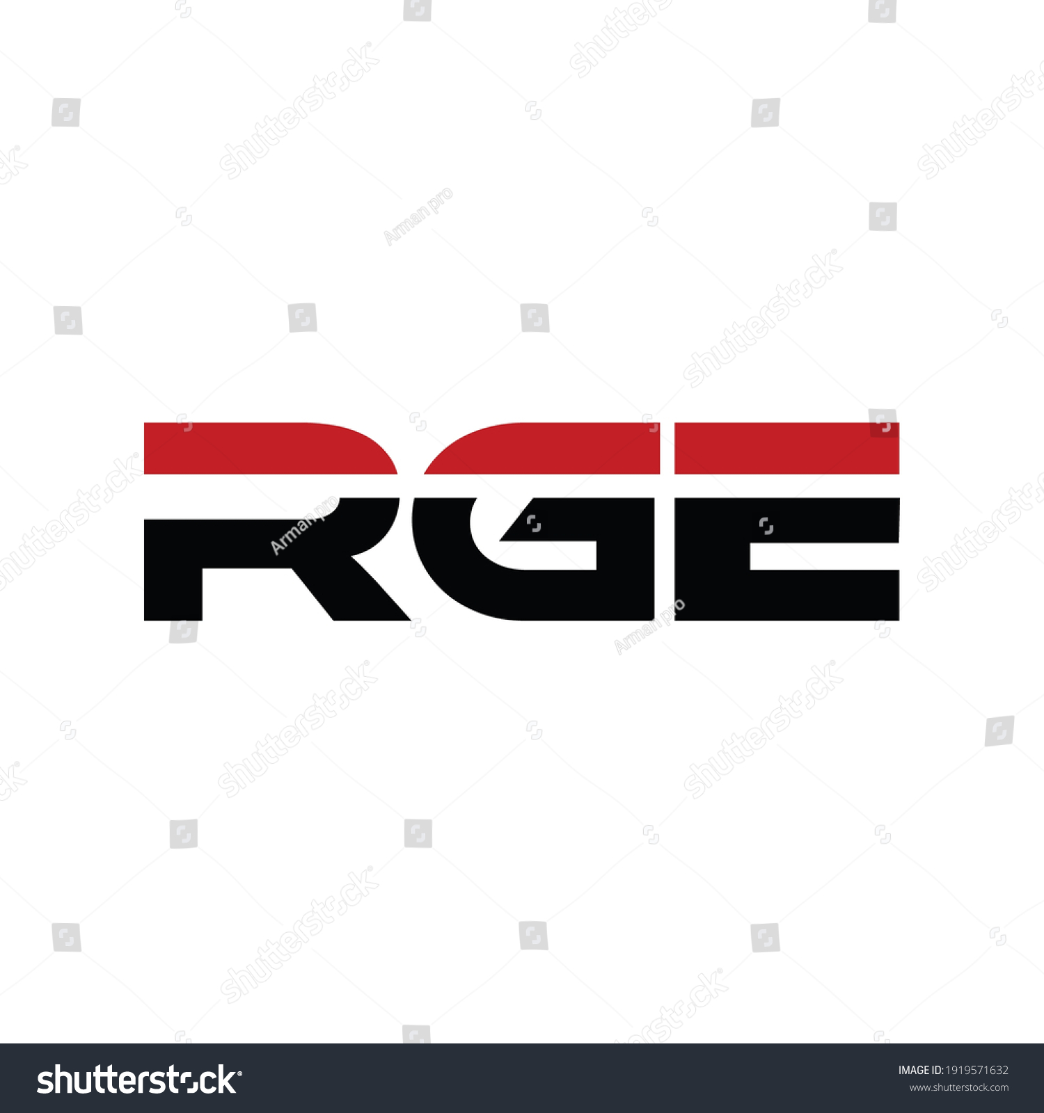 Rge Letter Logo Design Vector Stock Vector (Royalty Free) 1919571632
