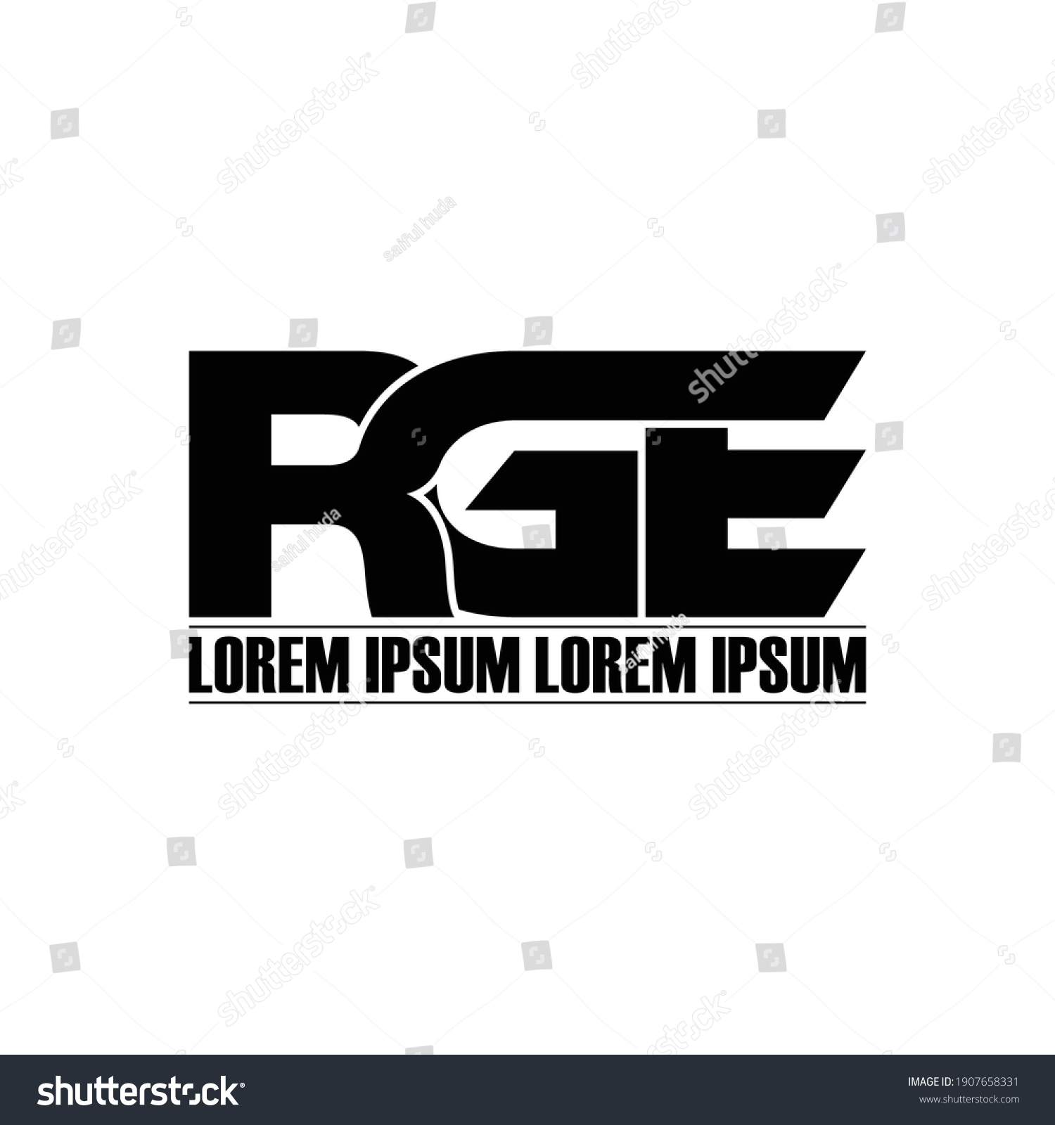 Rge Letter Monogram Logo Design Vector Stock Vector (Royalty Free ...