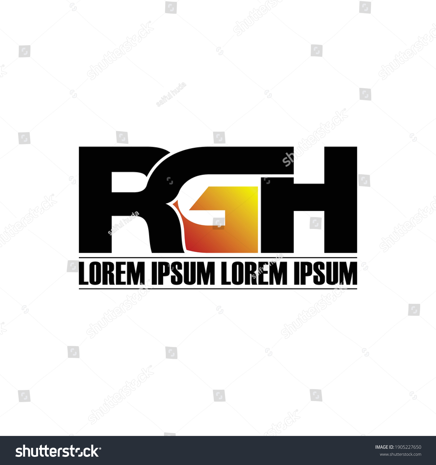 Rgh Letter Monogram Logo Design Vector Stock Vector (Royalty Free ...