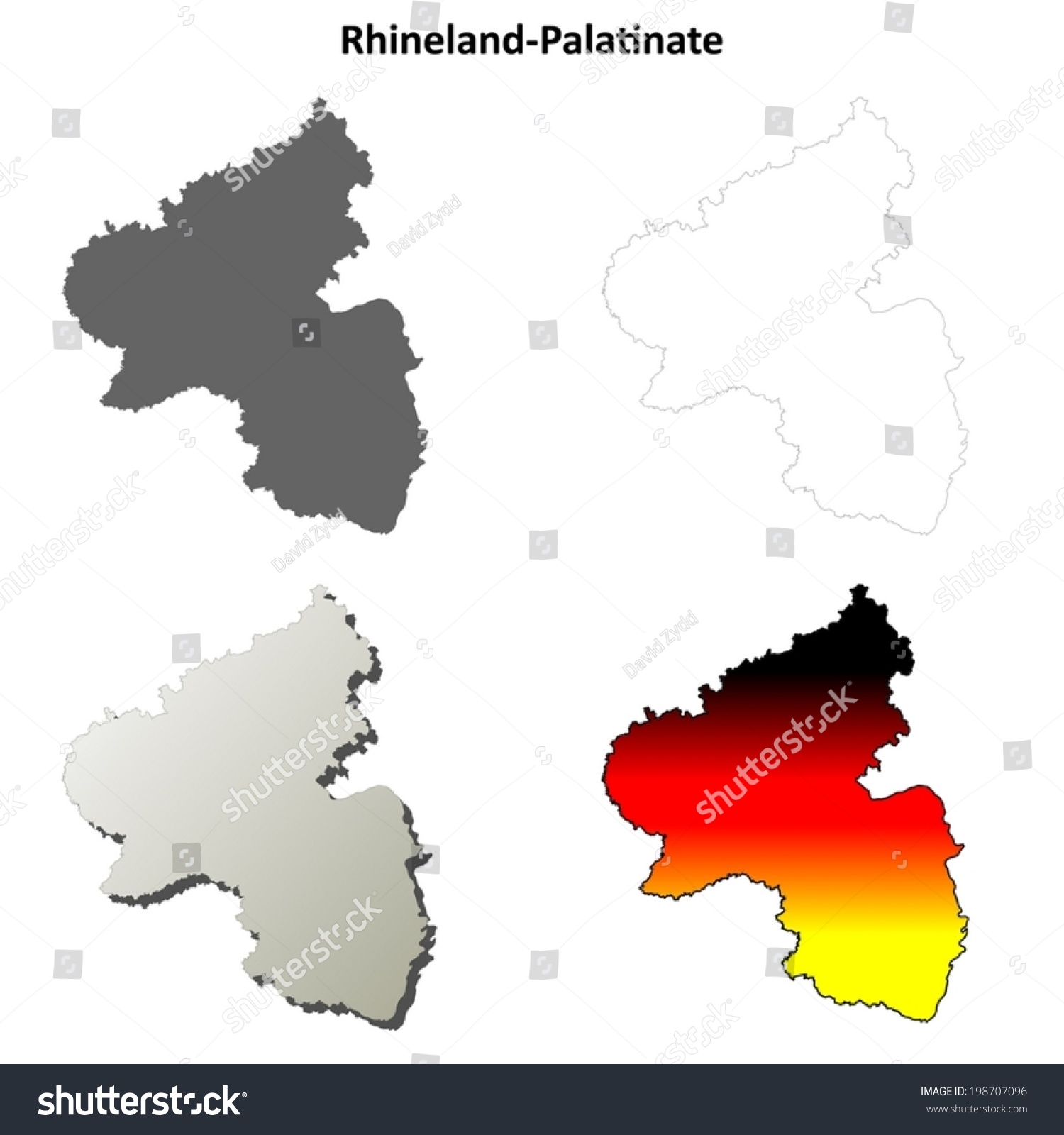 Rhinelandpalatinate Blank Outline Map Set Vector Stock Vector (Royalty ...
