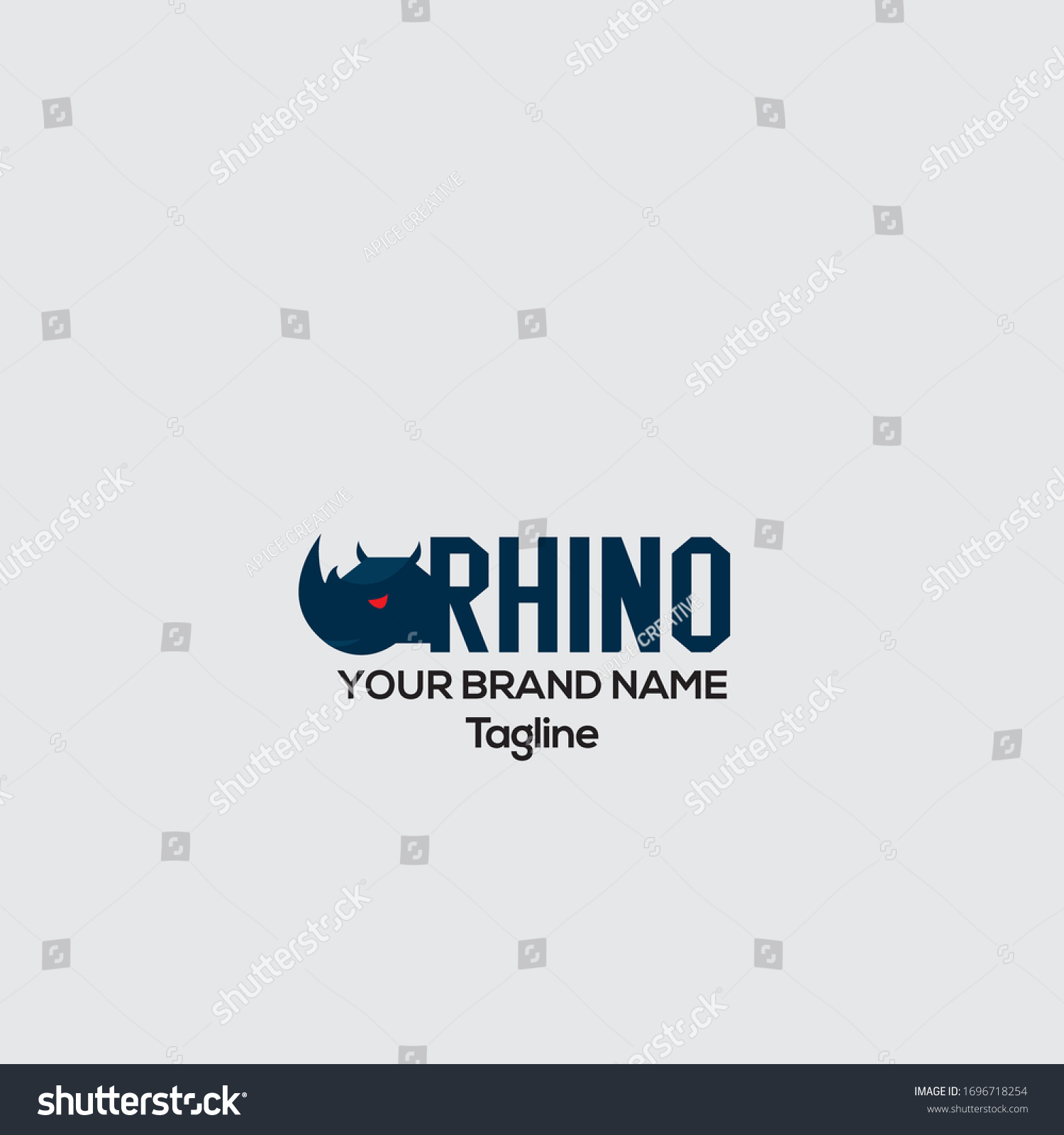 Rhino Construction Vector Logo Rina Engineering Stock Vector (Royalty ...