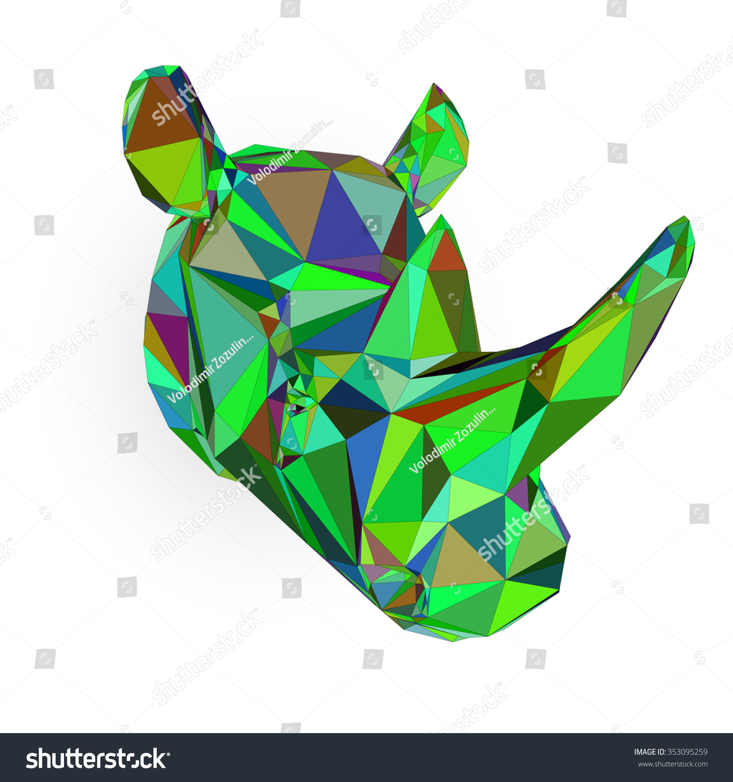 Rhino Head Vector Geometric Modern Illustration Stock Vector (Royalty ...
