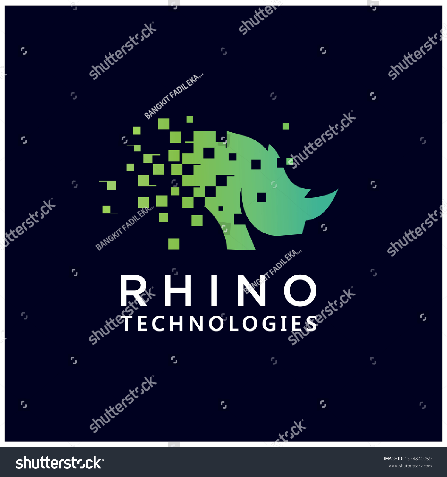 Rhino Tech Logo Stock Vector (Royalty Free) 1374840059