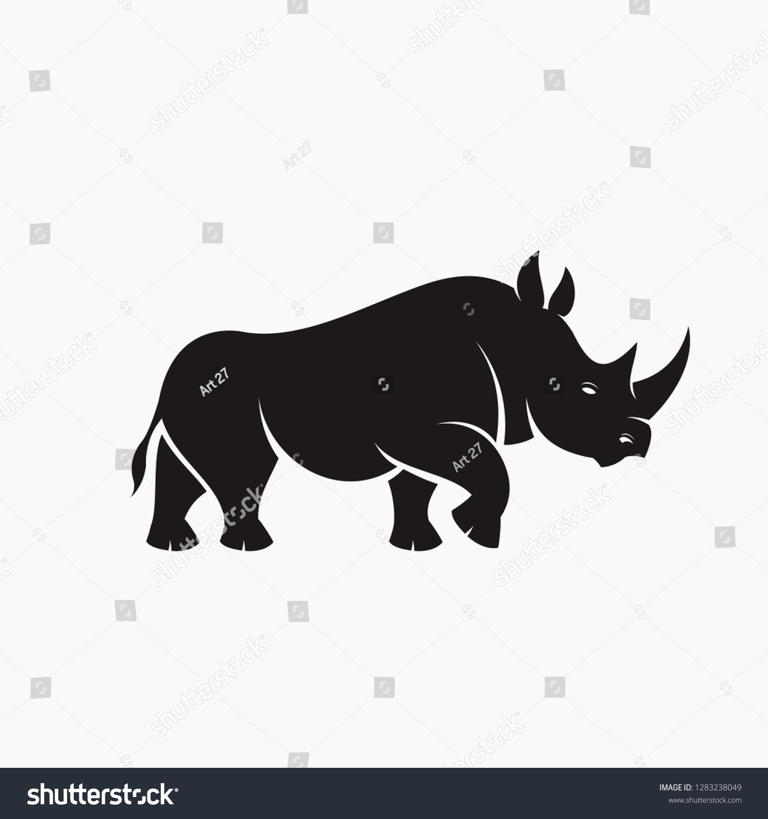 Rhino Vector Illustration Stock Vector (Royalty Free) 1283238049 ...