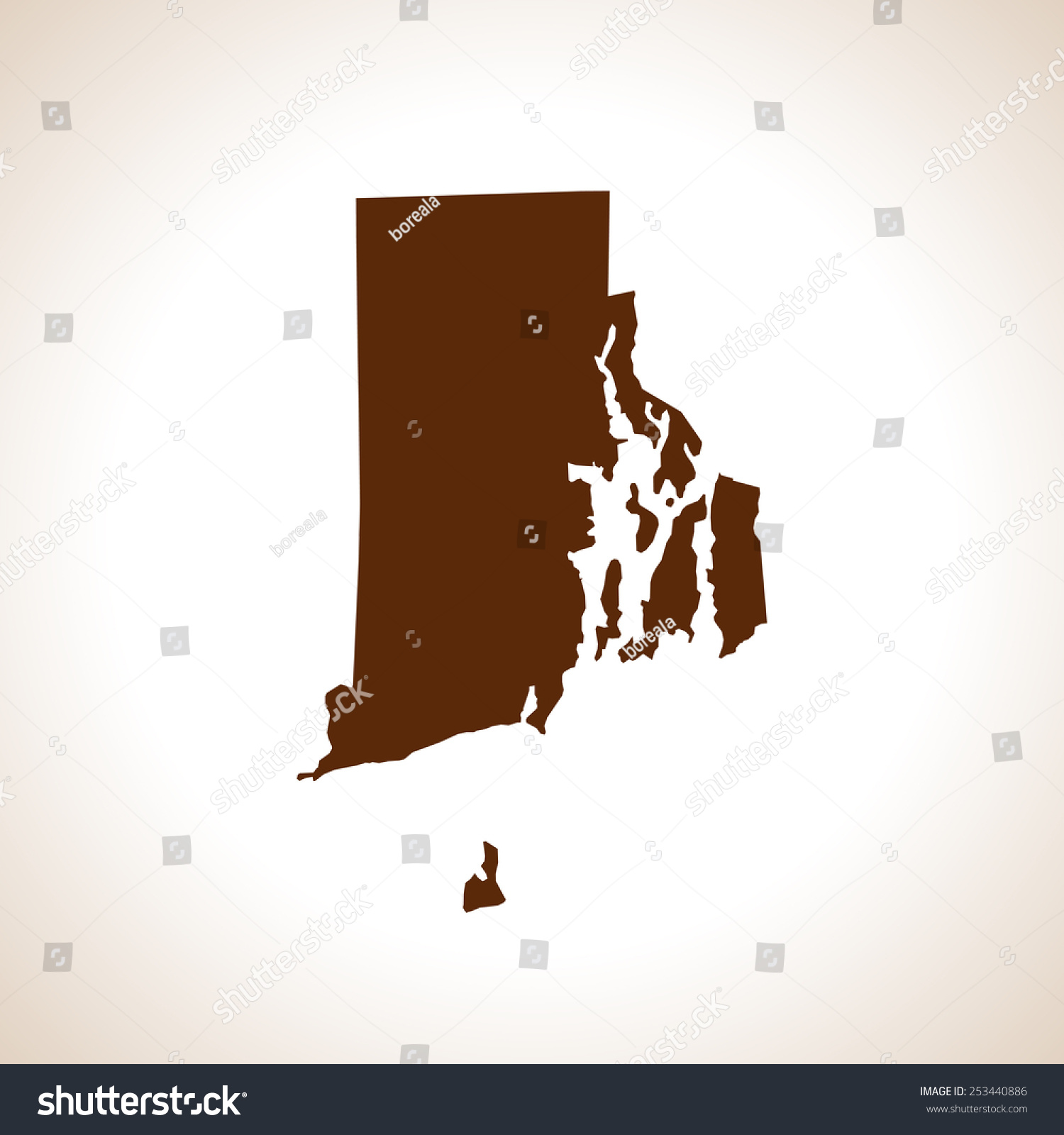 Rhode Island Map Stock Vector (Royalty Free) 253440886 | Shutterstock