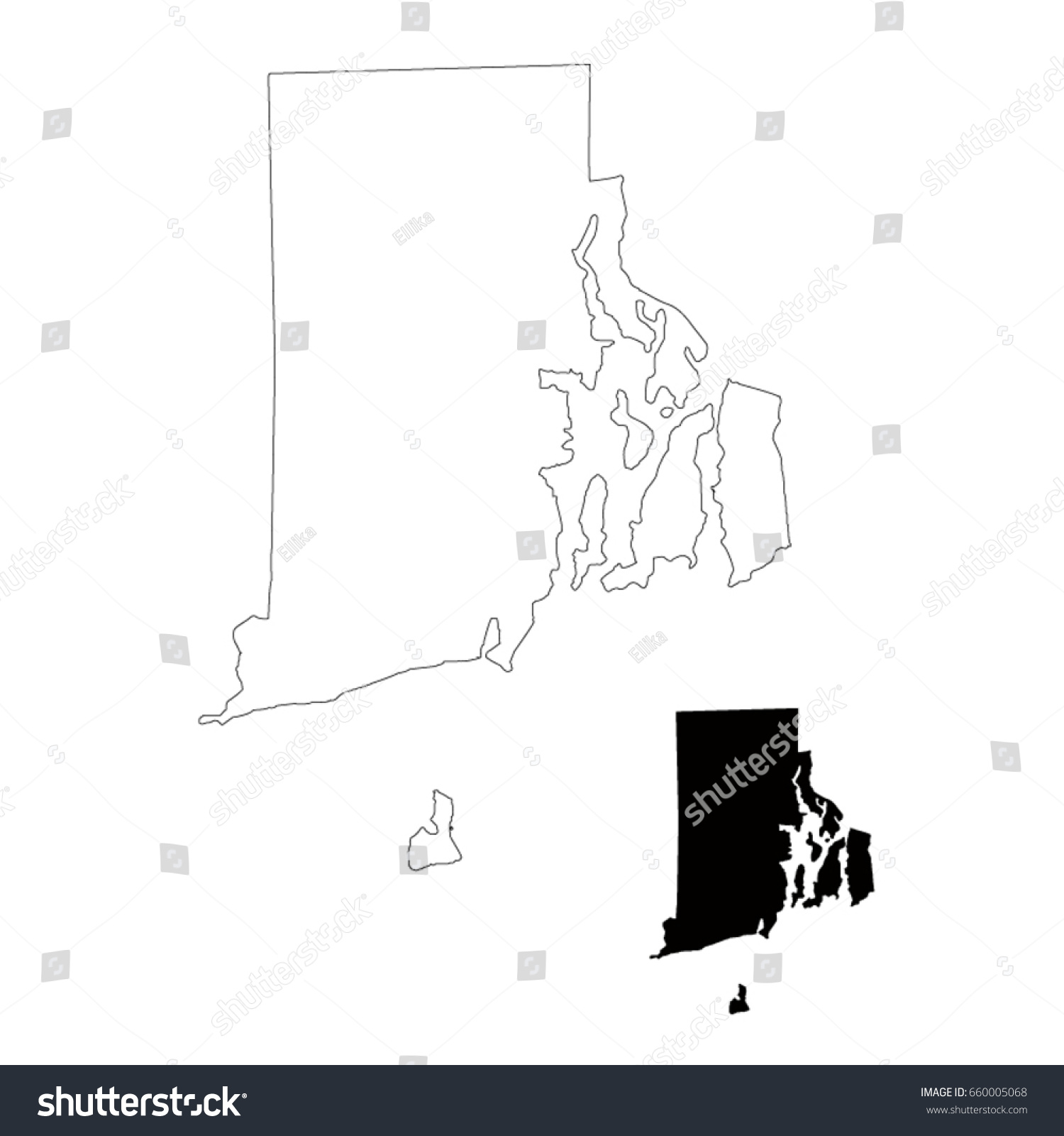 Rhode Island Map Vector Illustration Stock Vector (Royalty Free ...