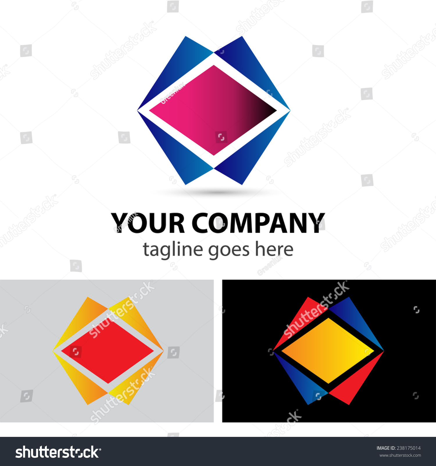 Rhombus Impossible Figure Vector Logo Template Stock Vector (Royalty ...