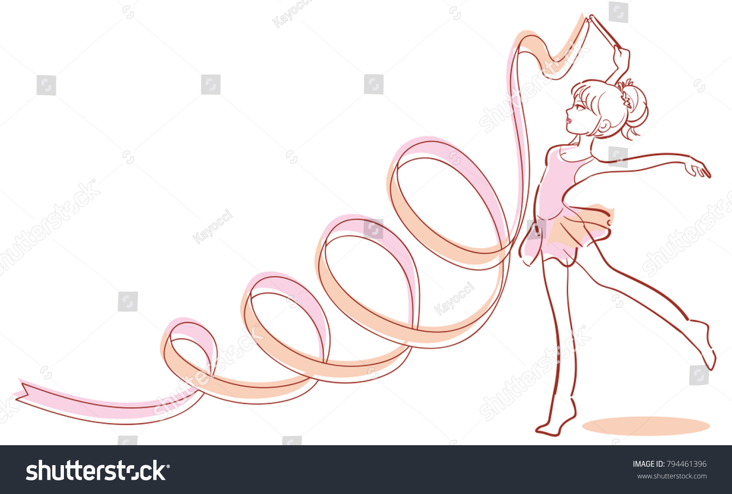 Rhythmic Gymnastics Ribbon Design Type Stock Vector (Royalty Free ...