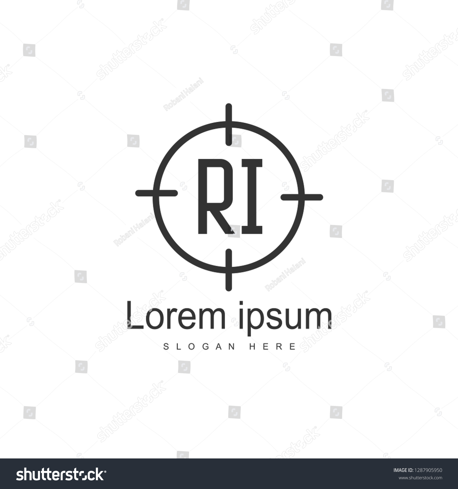 Ri Logo Template Design Initial Letter Stock Vector (Royalty Free ...