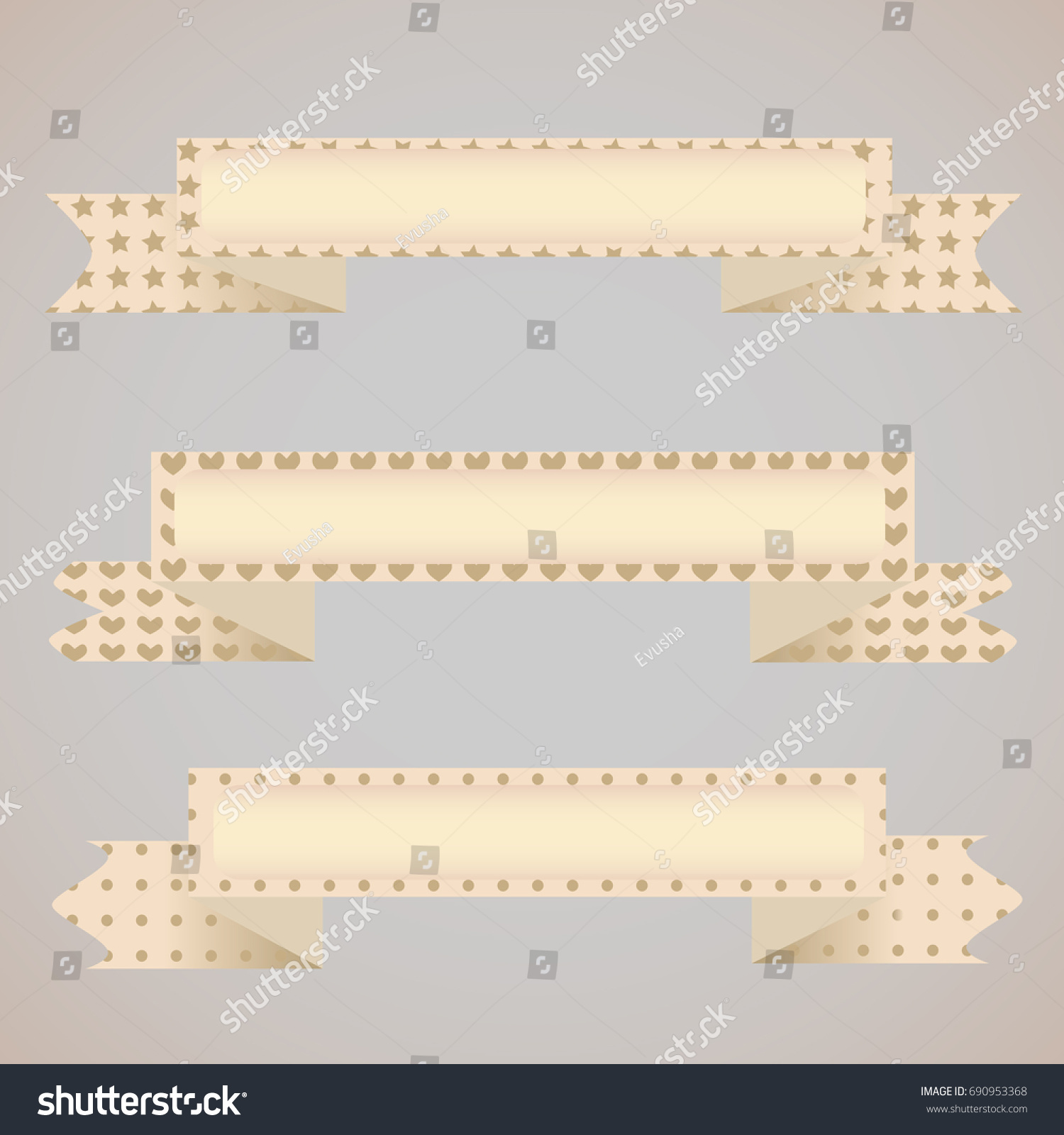 Ribbon Beige Banners Vector Collection Stock Vector (Royalty Free ...