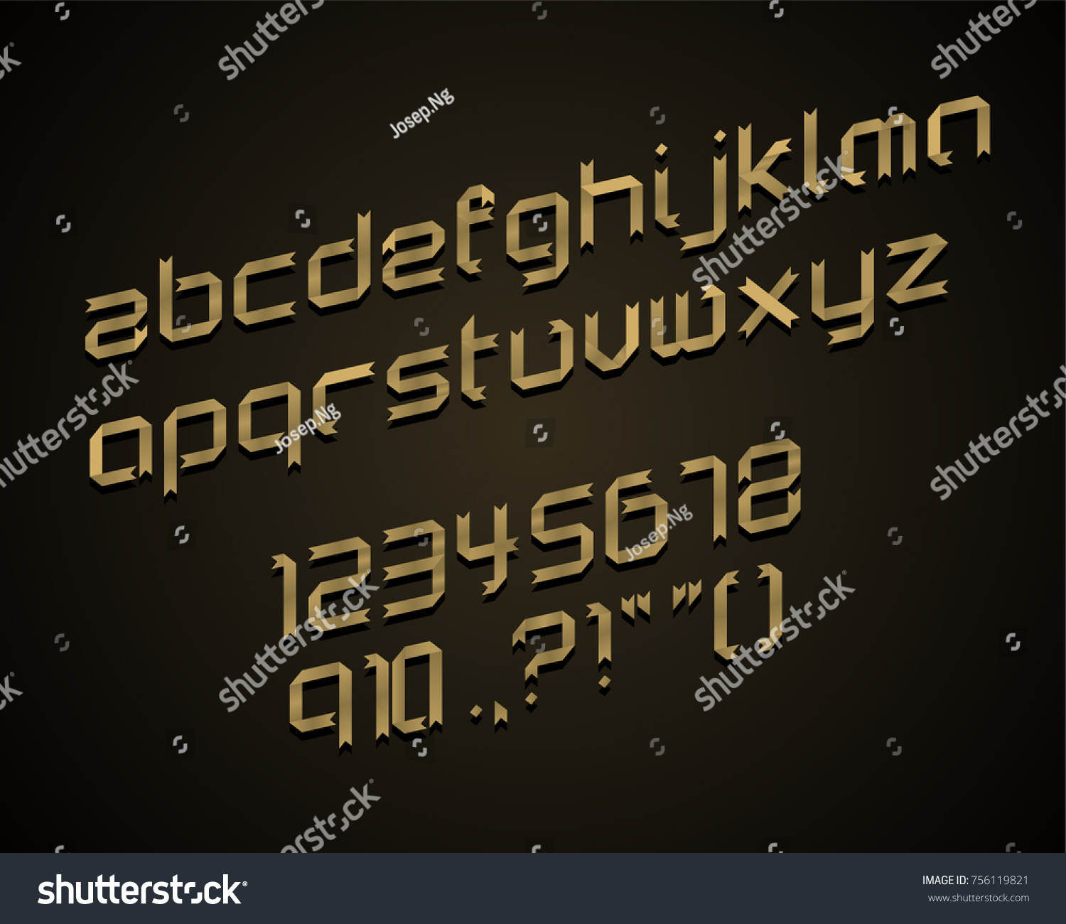 Ribbon Folding Alphabets Stock Vector (Royalty Free) 756119821 ...