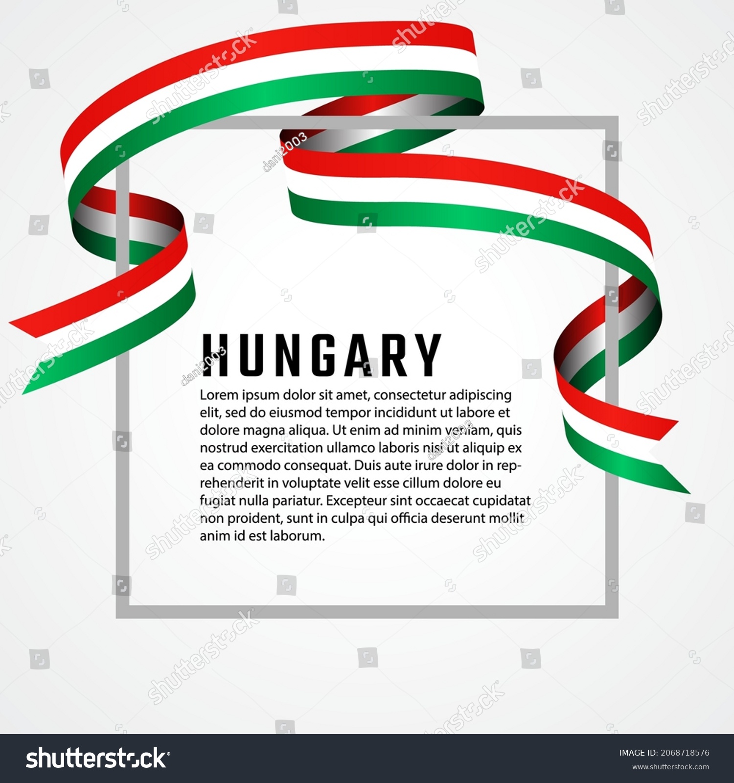 Ribbon Shape Hungary Flag Background Template Stock Vector (Royalty ...