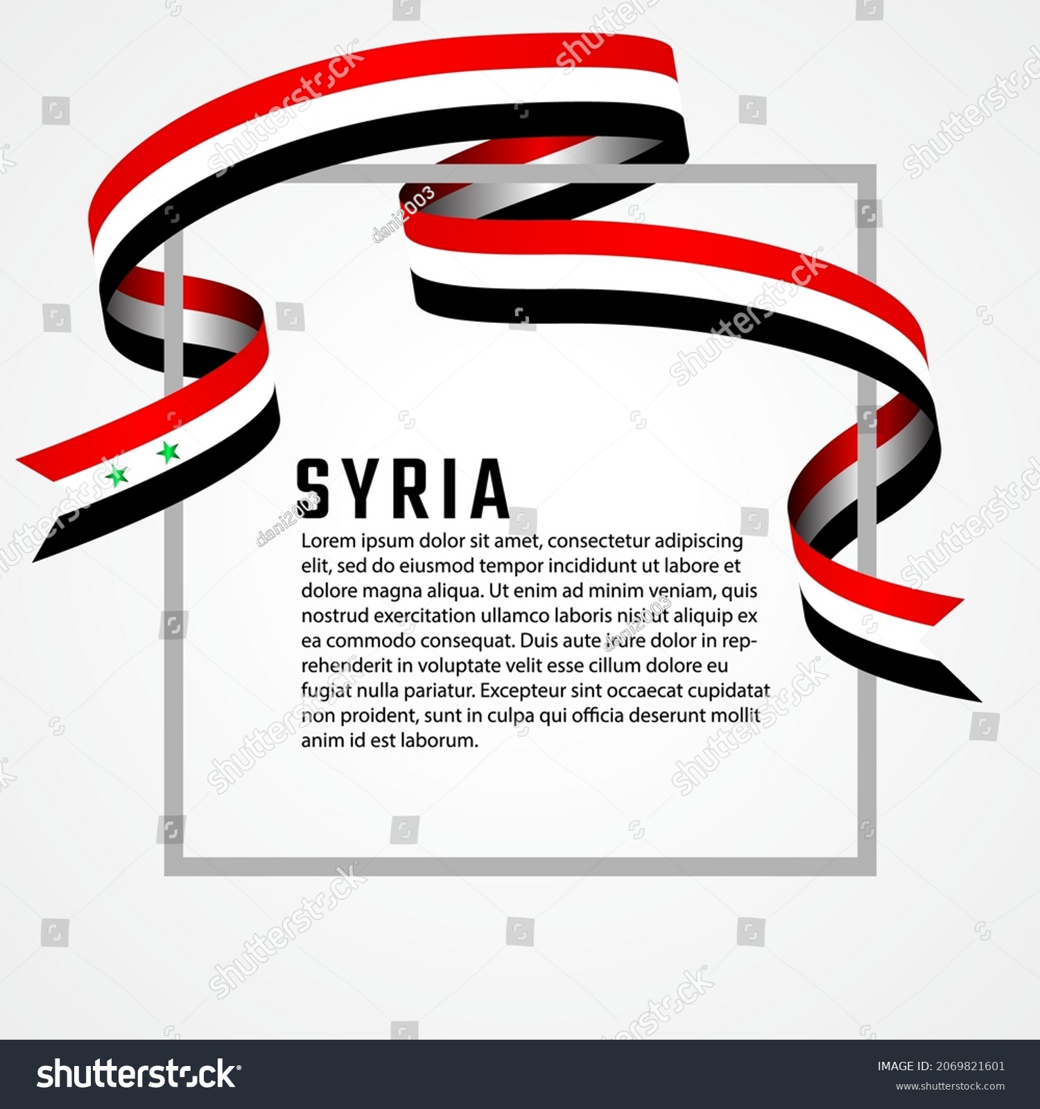 Ribbon Shape Syrian Flag Background Template Stock Vector (Royalty Free ...