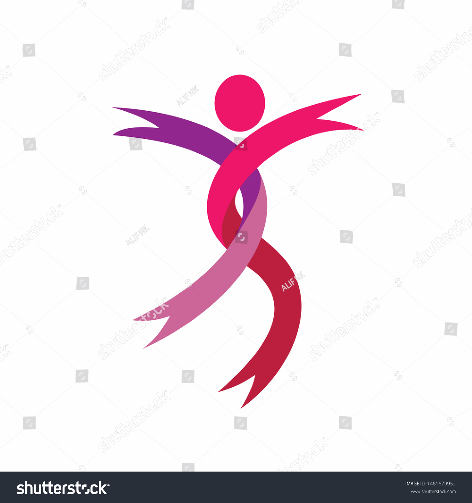 Ribbon That Forms People Running Stock Vector (Royalty Free) 1461679952