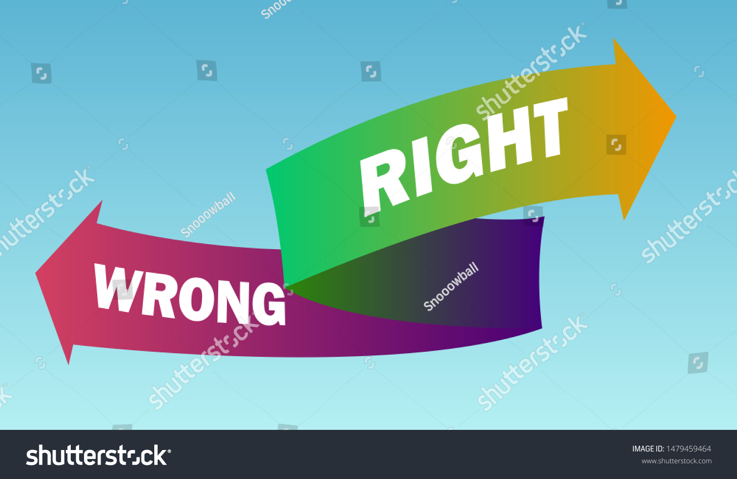 Ribbon Arrows Right Wrong Stock Vector (Royalty Free) 1479459464