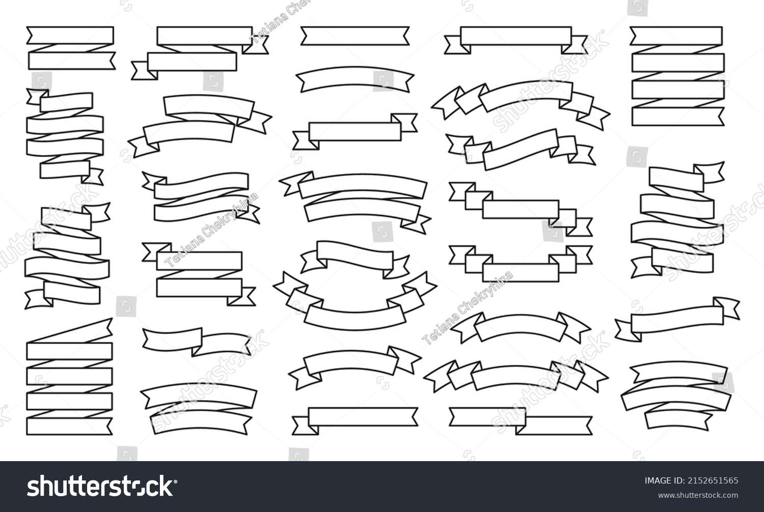 Ribbons Line Different Shapes Set Vector Stock Vector (Royalty Free ...