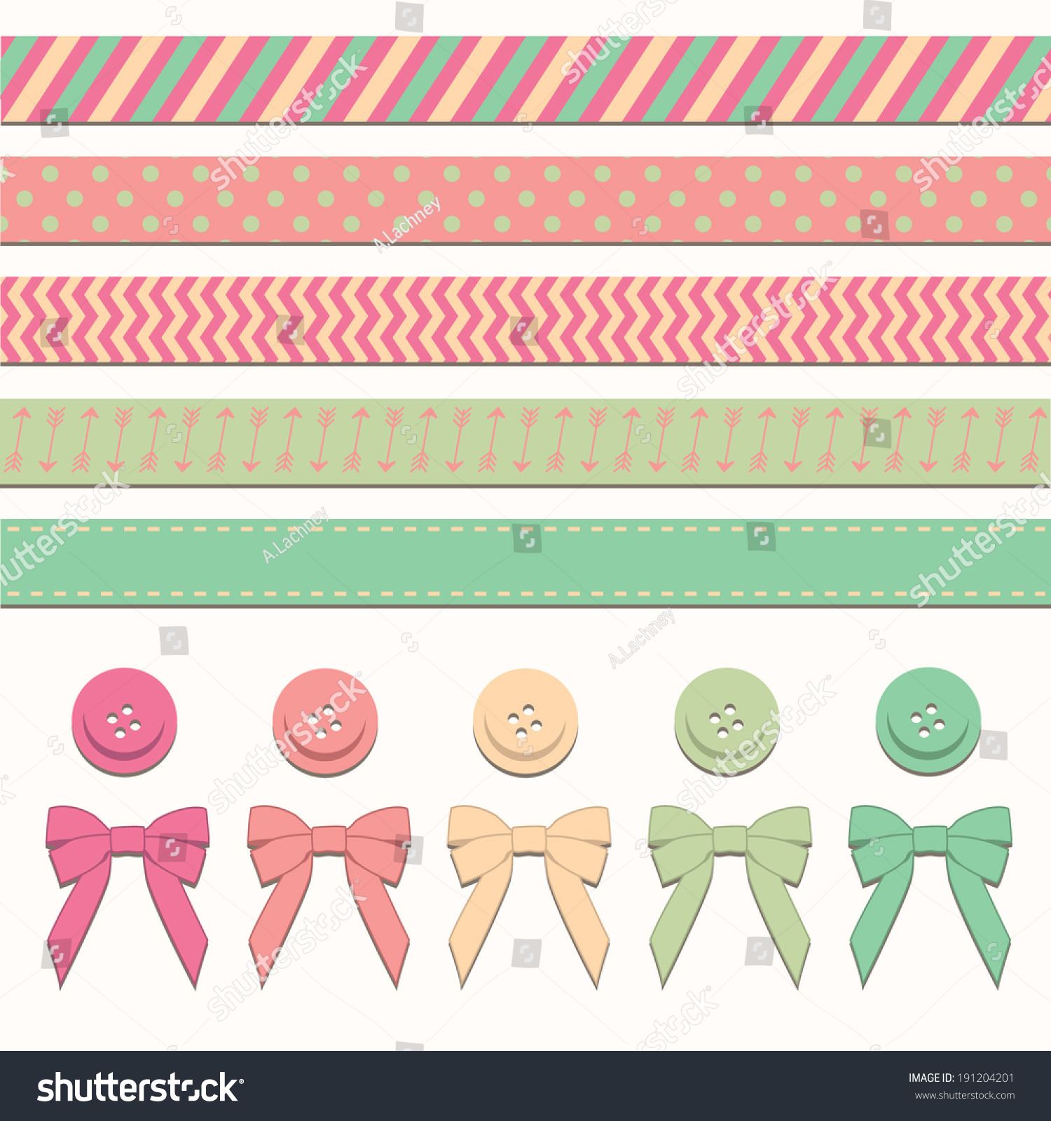Ribbons Vector Set Buttons Bows Stock Vector (Royalty Free) 191204201 ...