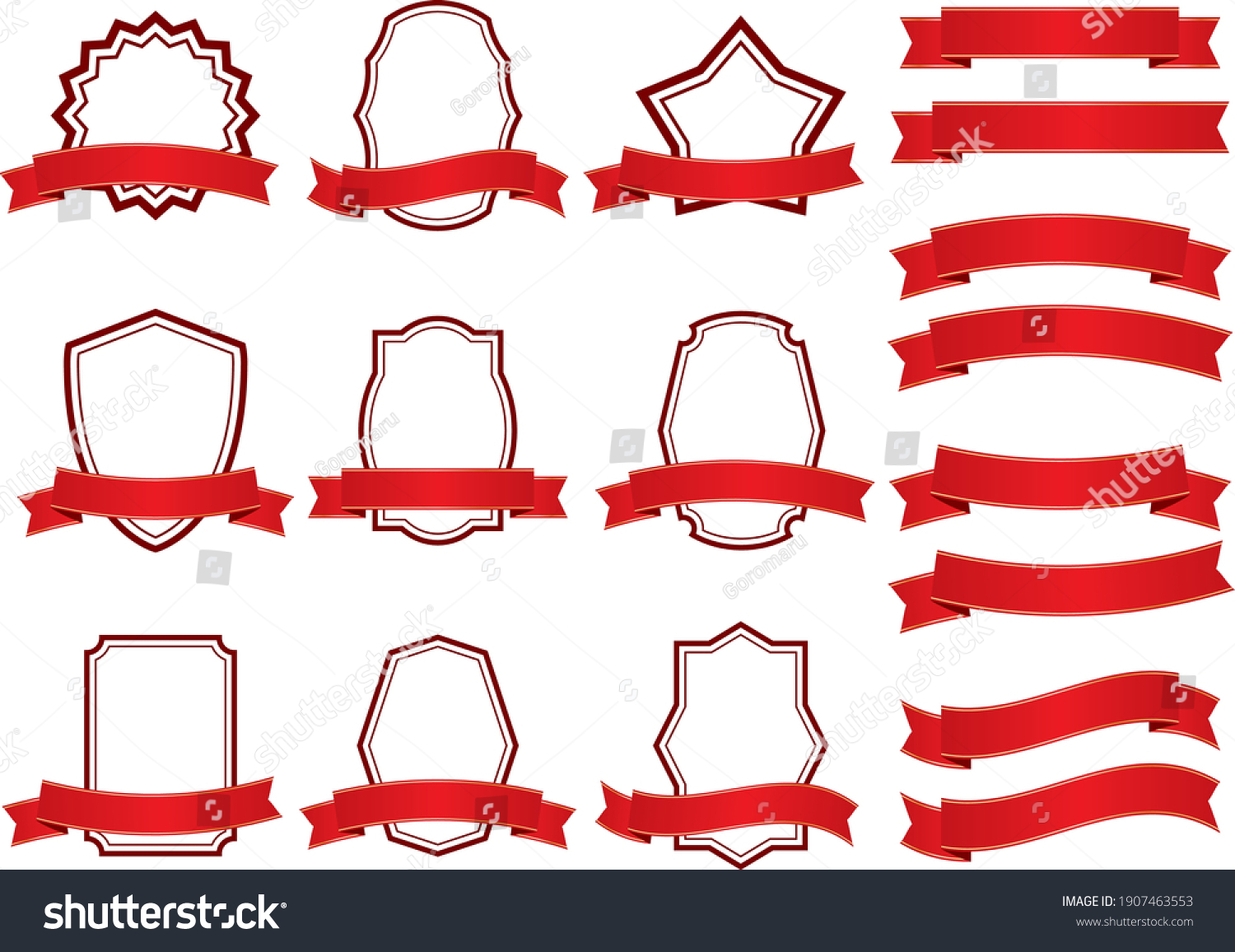 Ribon Frame Illustration Material Collection Stock Vector (Royalty Free ...