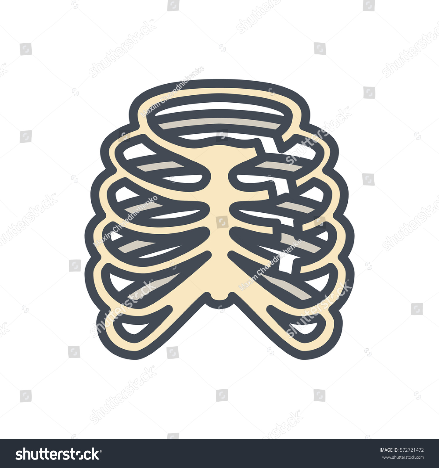 Ribs Broken Bones Icon Stock Vector (Royalty Free) 572721472