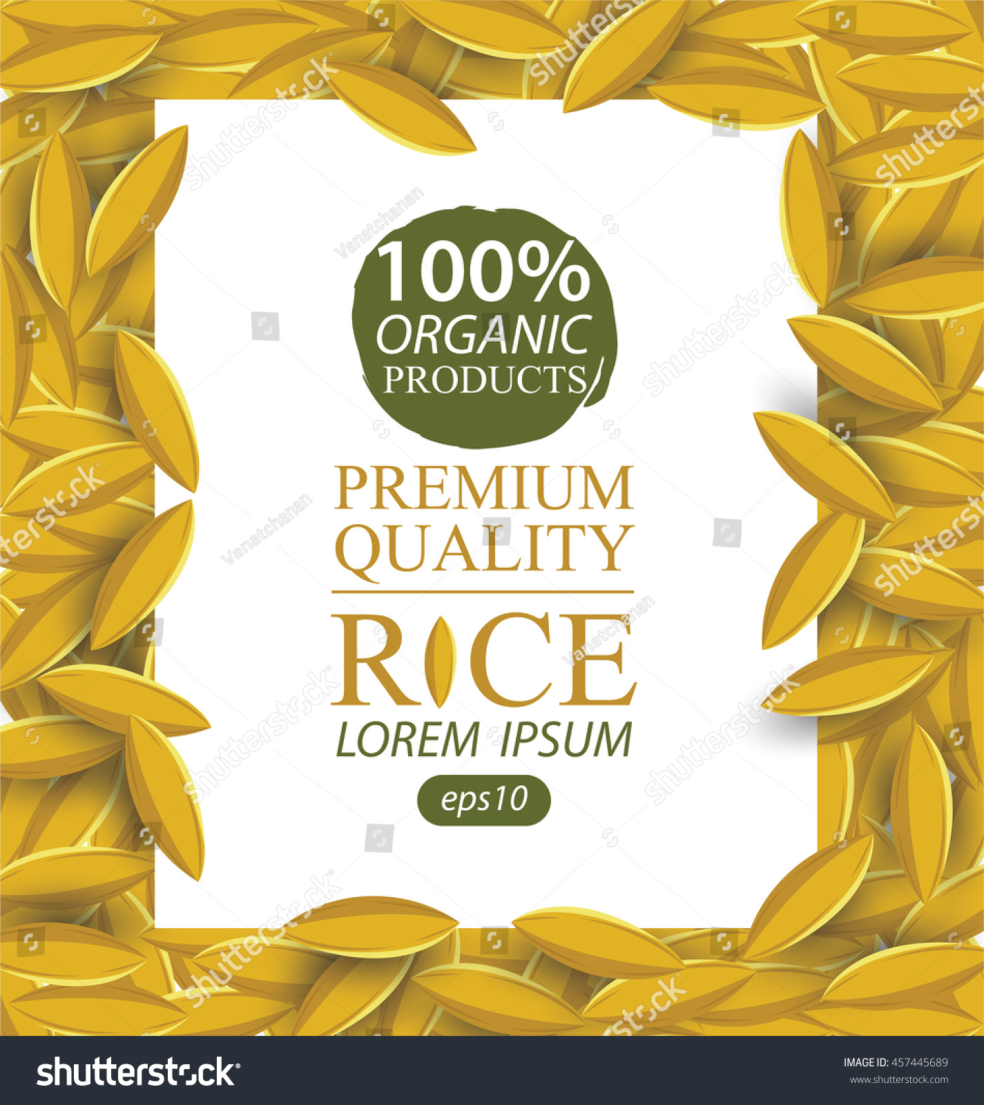 Rice Grains Vector Illustration Stock Vector (Royalty Free) 457445689