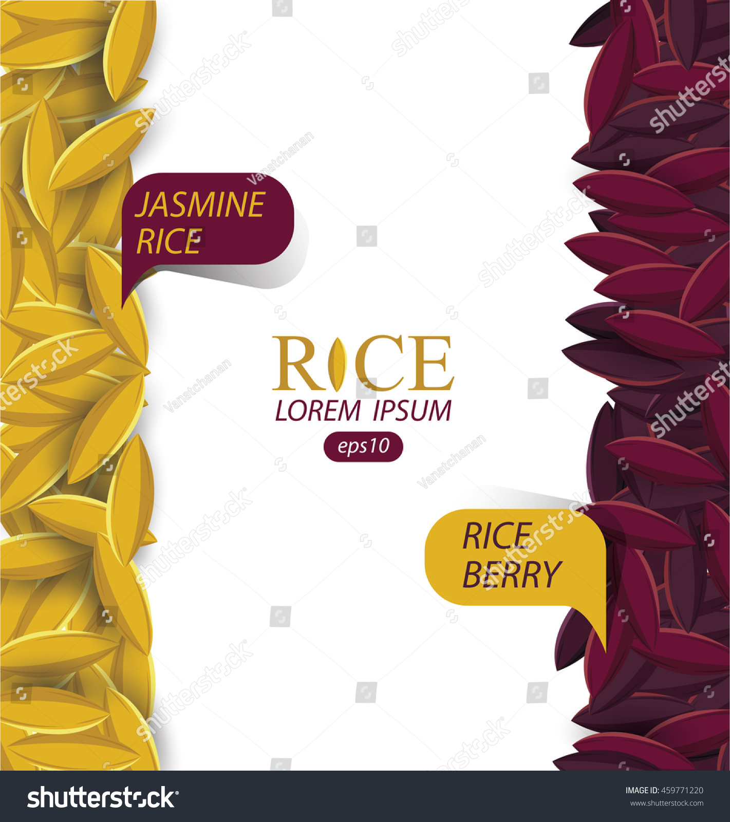 Rice Grains Vector Illustration Stock Vector (Royalty Free) 459771220 ...