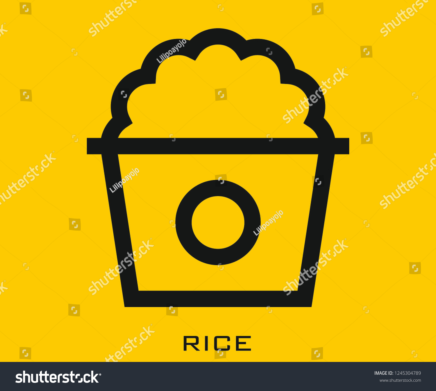 Rice Icon Signs Stock Vector (Royalty Free) 1245304789