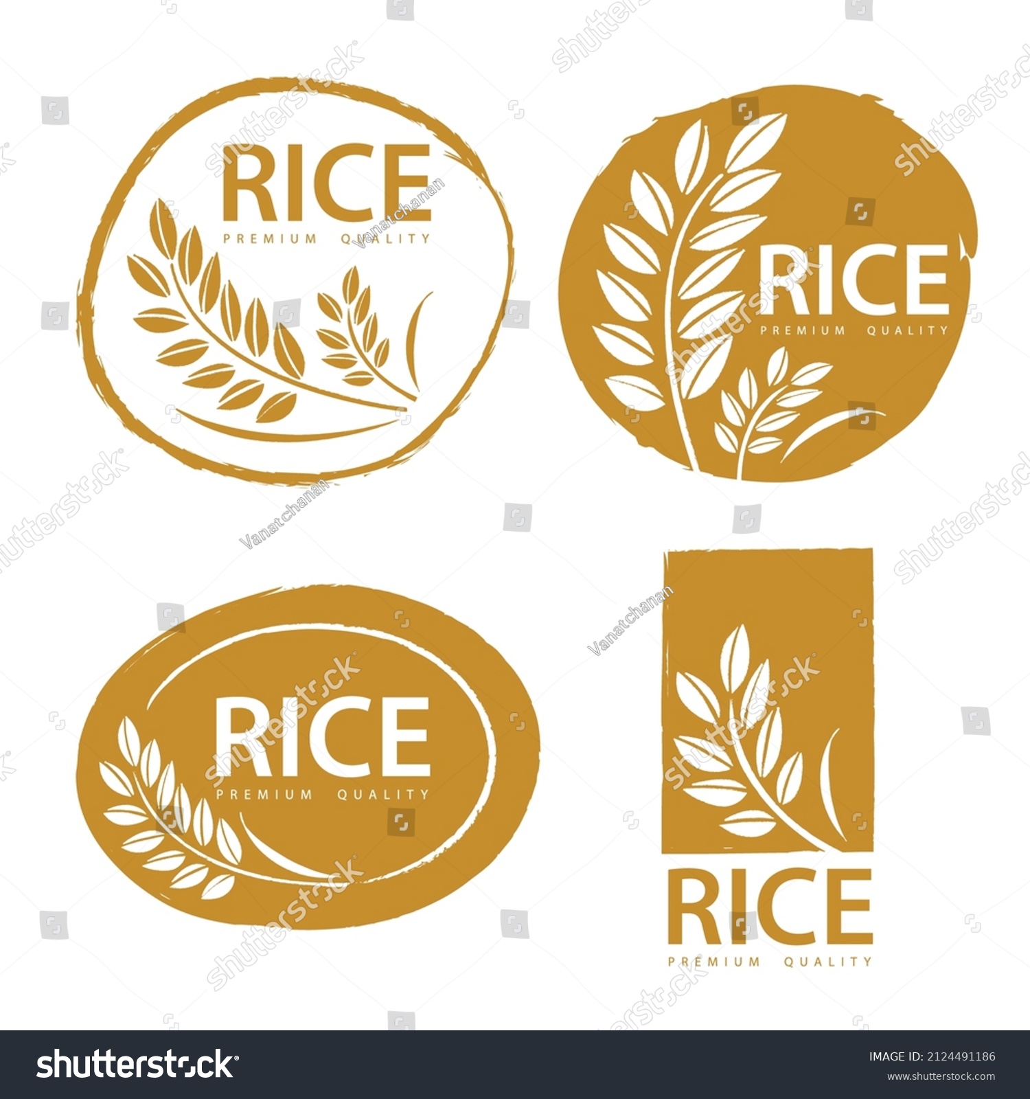 Rice Logo Design Template Vector Illustration Stock Vector (Royalty ...