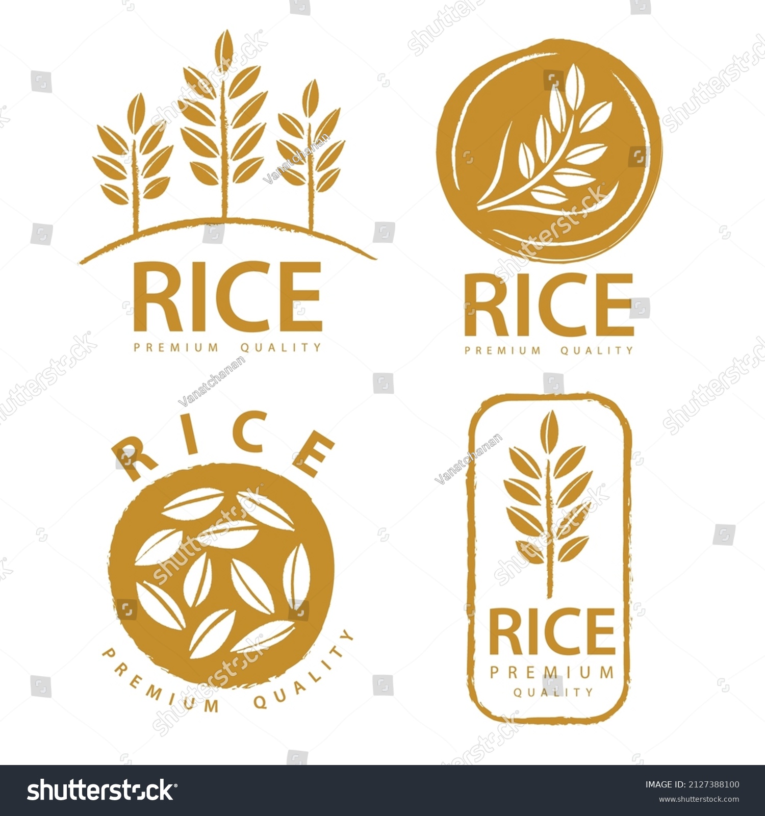 Rice Logo Design Template Vector Illustration Stock Vector (Royalty ...
