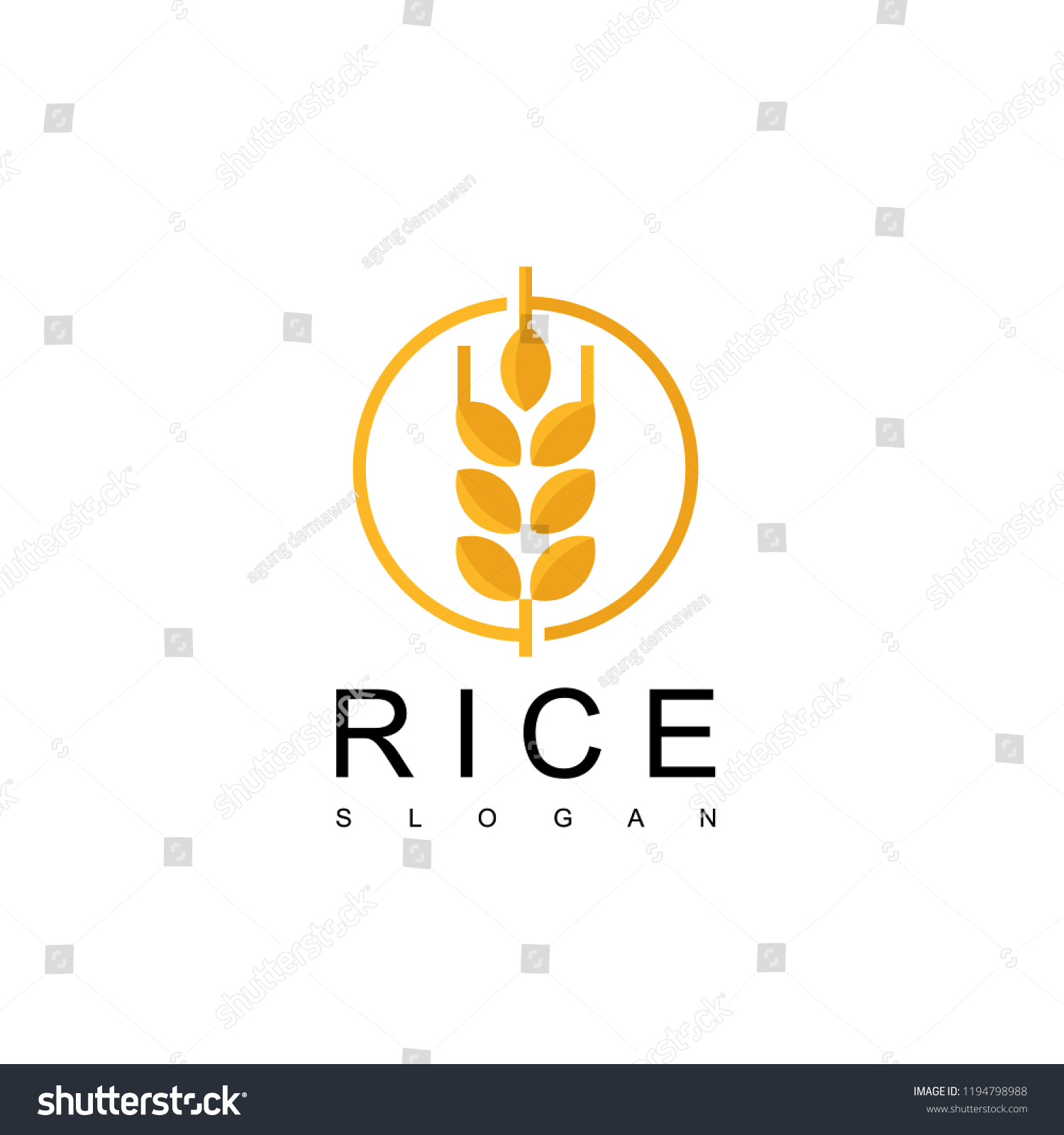 Rice Logo Design Vector: เวกเตอร์สต็อก (ปลอดค่าลิขสิทธิ์) 1194798988 ...