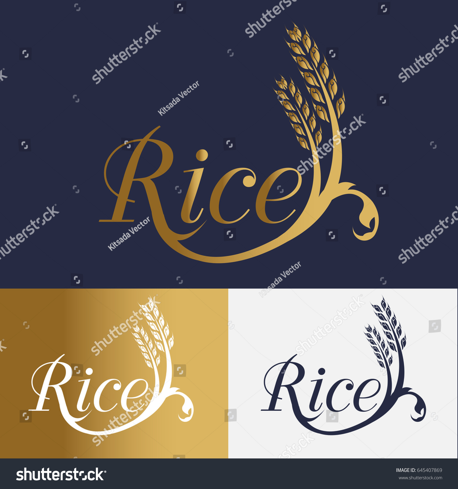 Rice Logo Vector Stock Vector (Royalty Free) 645407869 | Shutterstock
