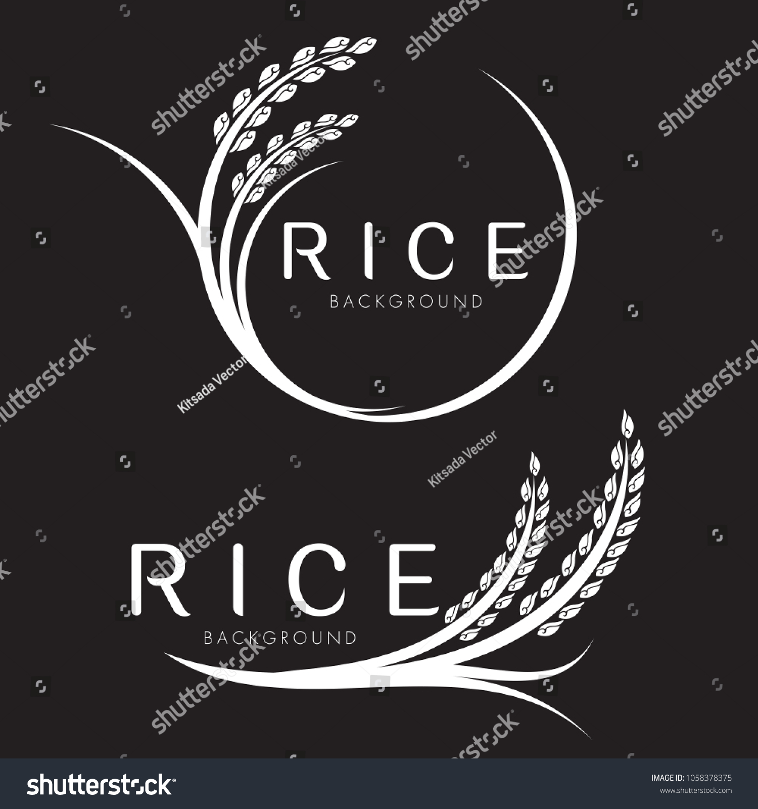 Rice Logo Vector Illustration Stock Vector (Royalty Free) 1058378375 ...