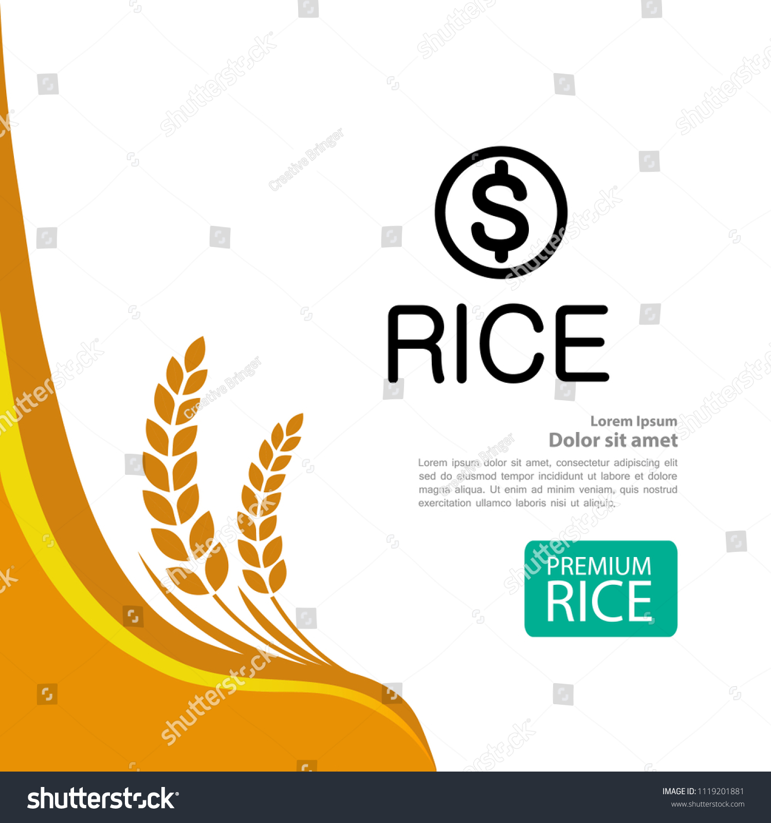 Rice Vector Illustration Stock Vector (Royalty Free) 1119201881 ...
