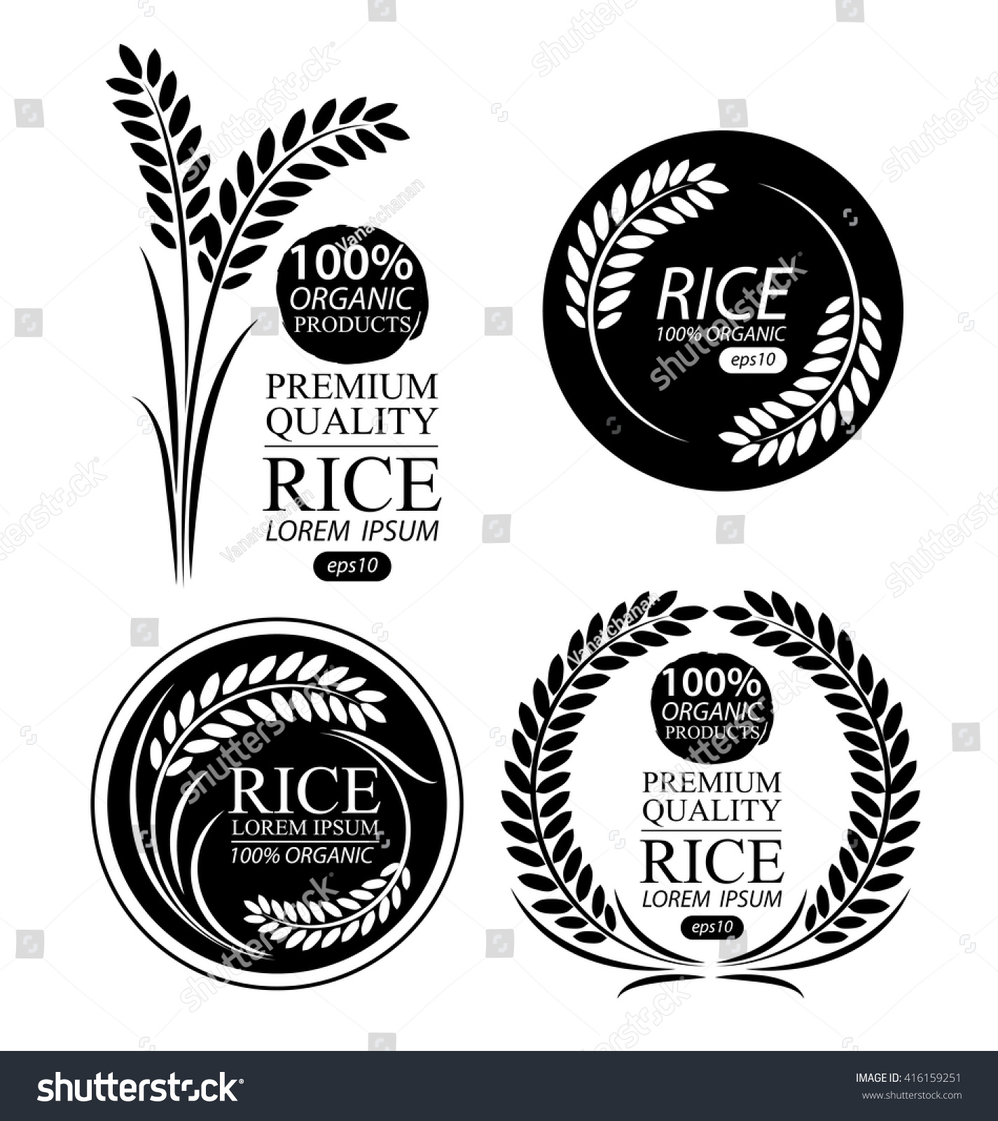 Rice Vector Illustration Stock Vector (Royalty Free) 416159251