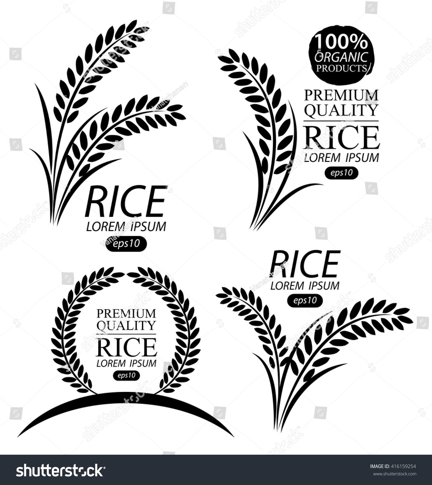 Rice Vector Illustration Stock Vector (Royalty Free) 416159254
