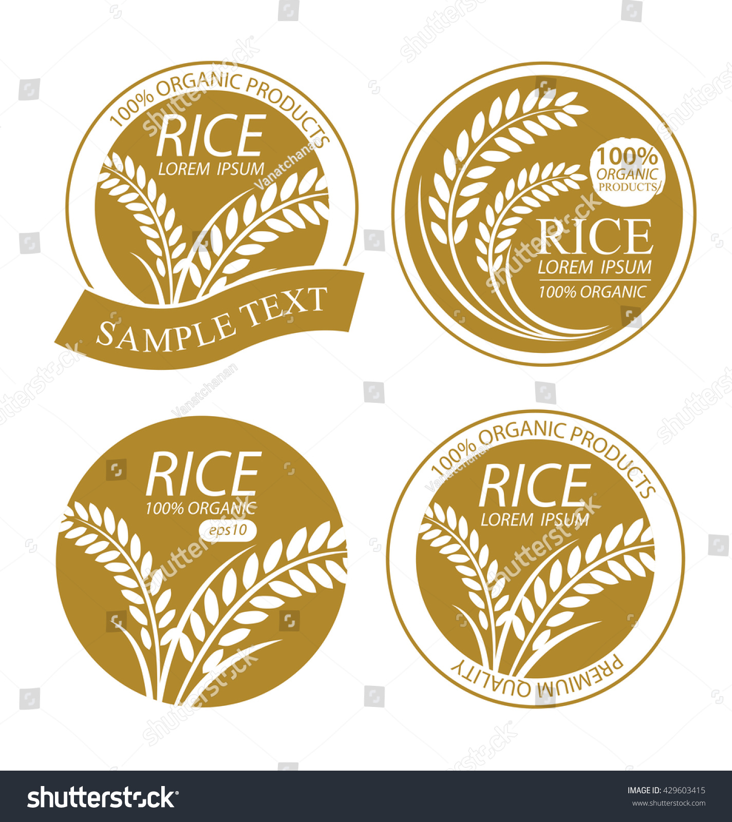 Rice Vector Illustration Stock Vector (Royalty Free) 429603415