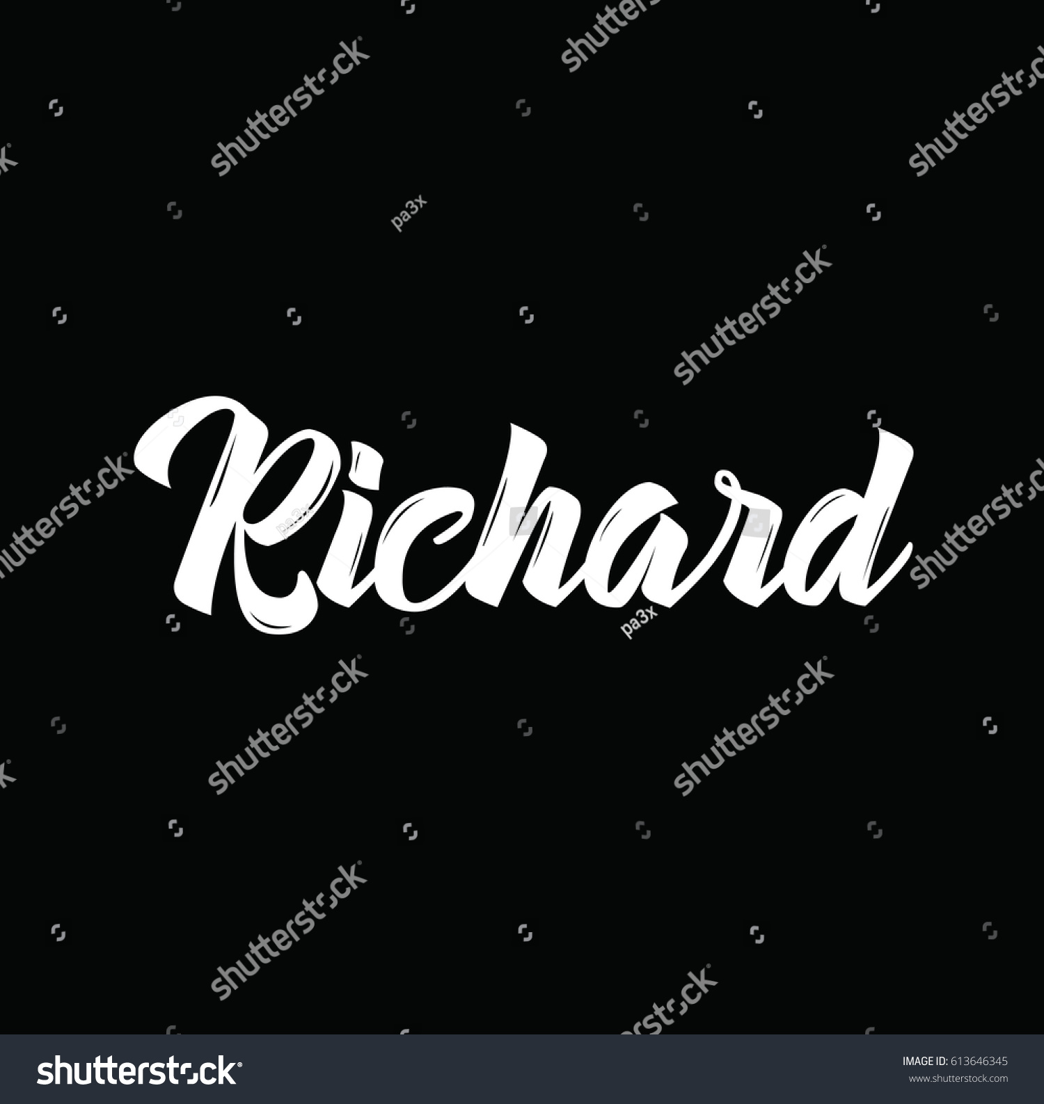 Richard Text Design Vector Calligraphy Typography Stock Vector (Royalty ...