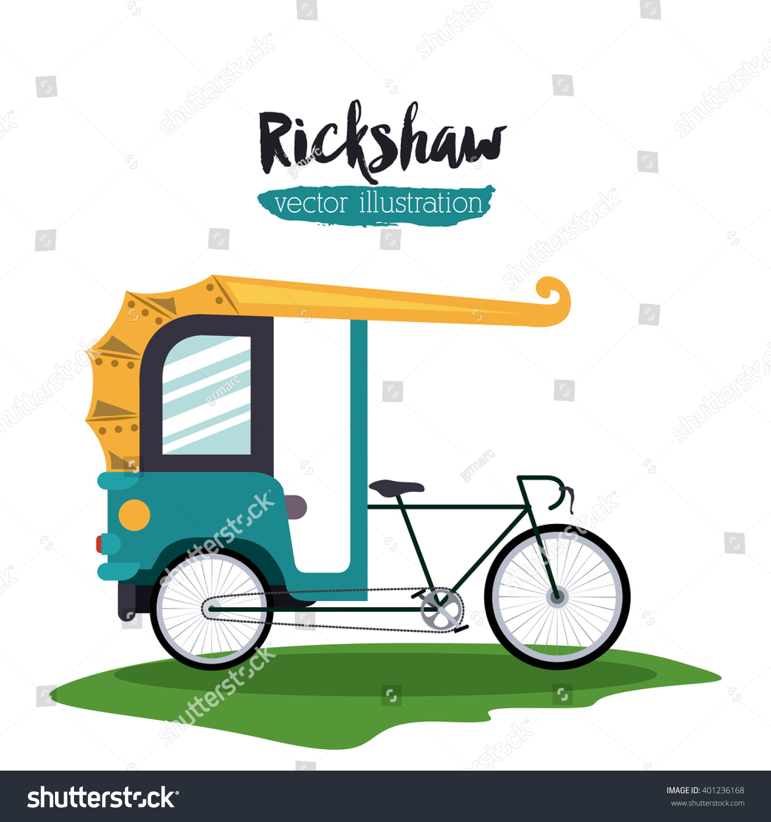 Rickshaw Trasnportation Design Stock Vector (Royalty Free) 401236168 ...
