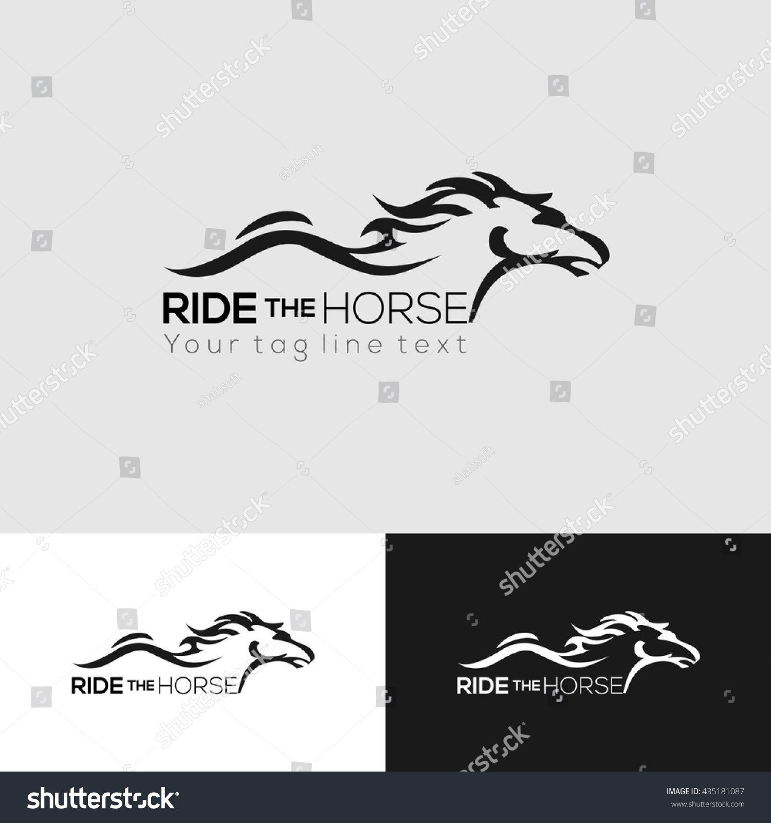 Ride Horse Logo Stock Vector (Royalty Free) 435181087