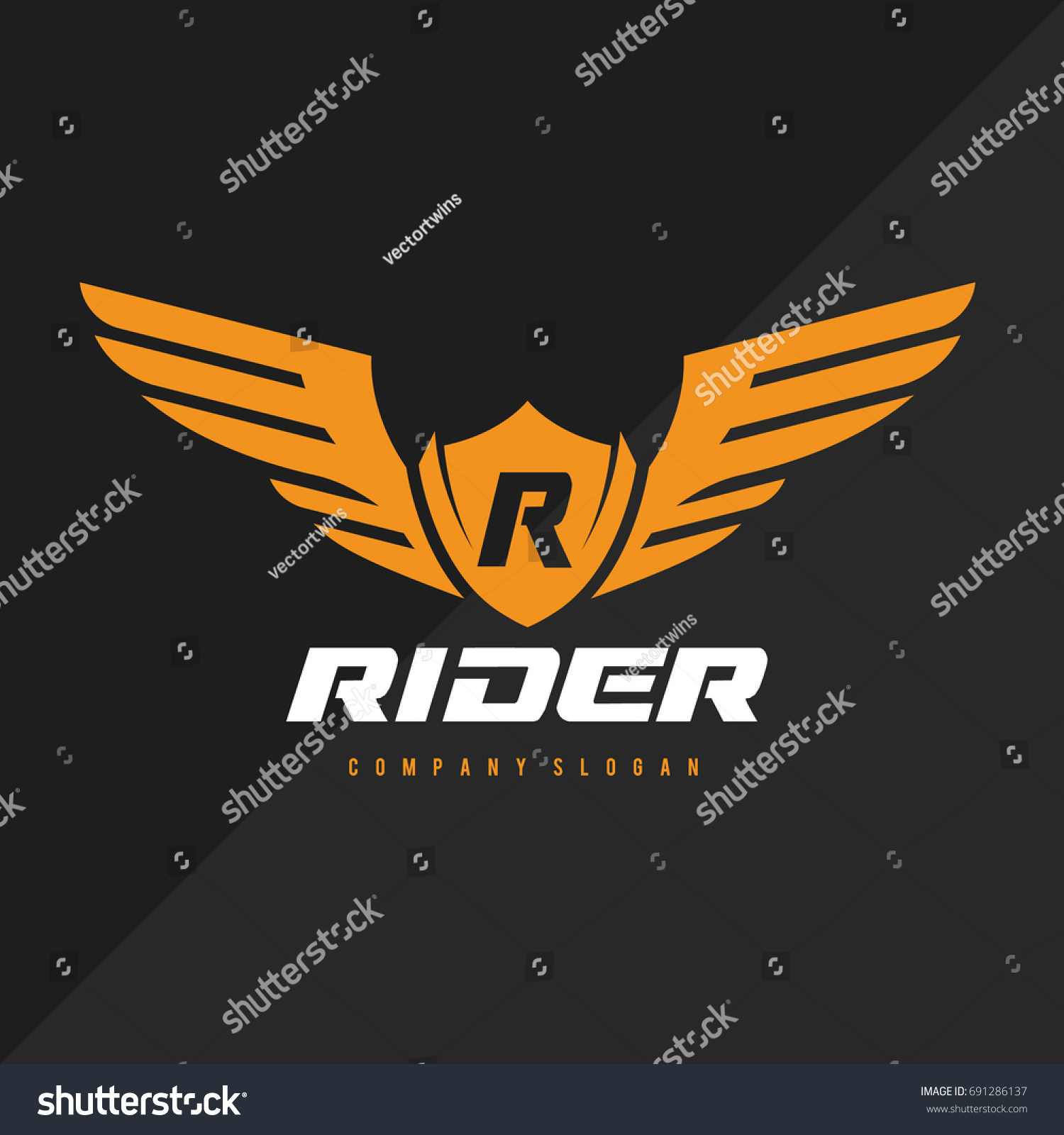 Rider Logo Template Stock Vector (Royalty Free) 691286137