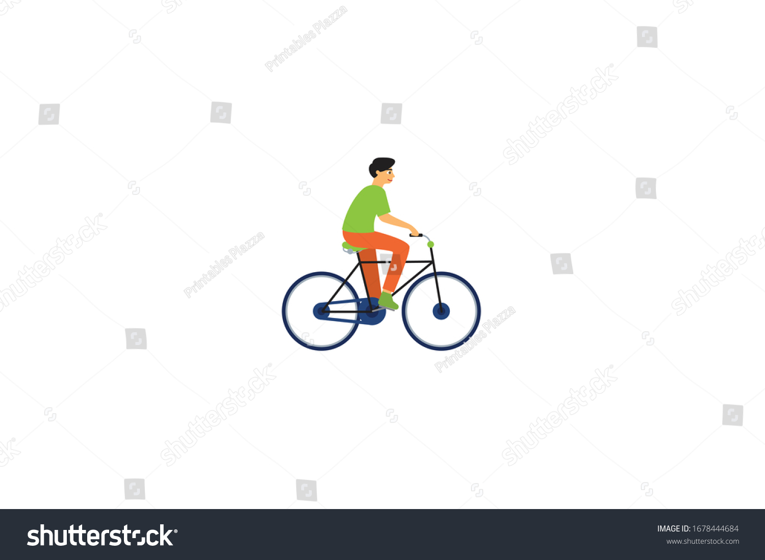 Riding Bicycle Vector Object Illustration Stock Vector (Royalty Free ...