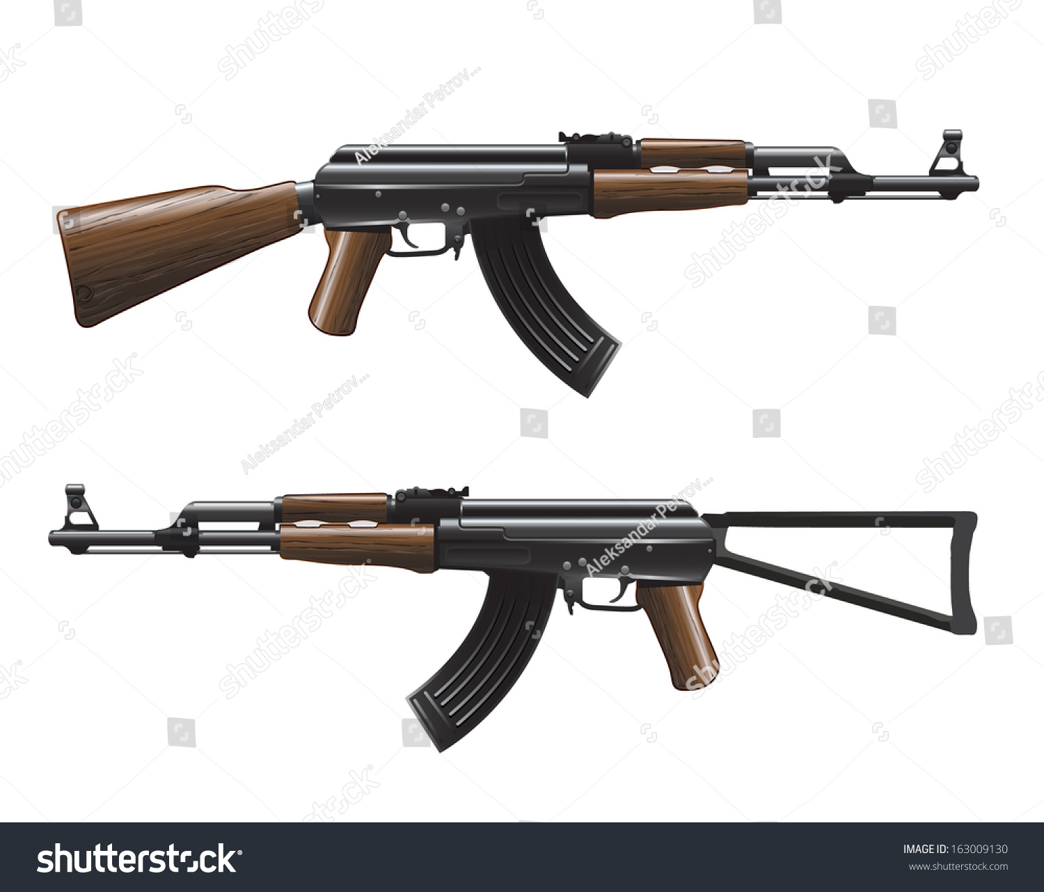 Rifle Ak47 Vector Illustration Stock Vector (Royalty Free) 163009130 ...