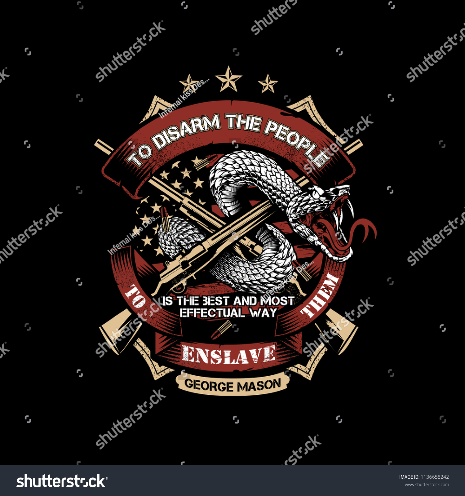 Rifle Snake Militari Theme Vector Stock Vector (Royalty Free) 1136658242