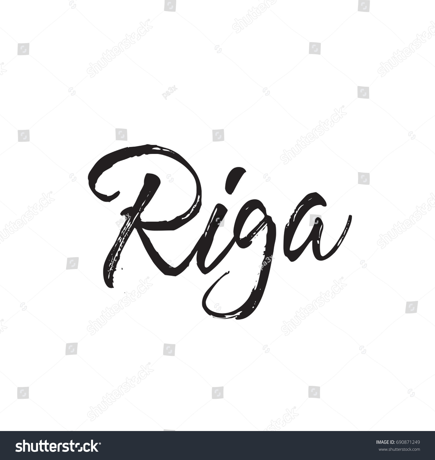 Riga Text Design Vector Calligraphy Typography Stock Vector (Royalty ...