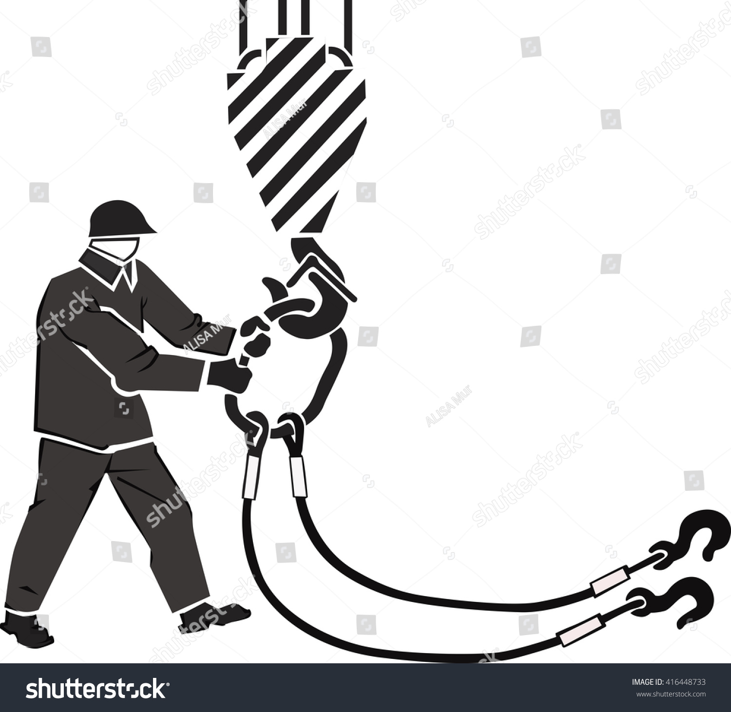 Riggingheavy Loadscloseup On White Background Vector Stock Vector ...